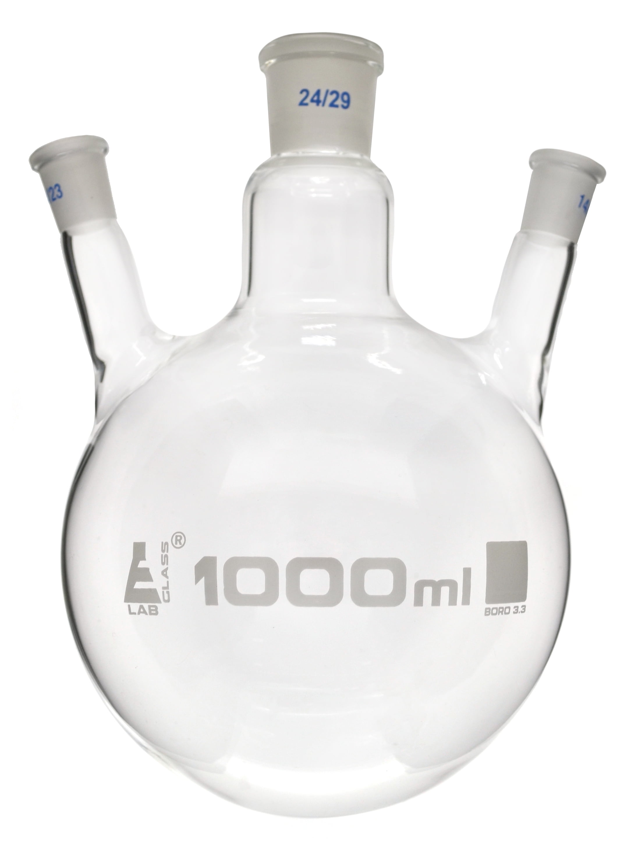 Distillation Flask with 3 Necks, 1000ml Capacity, 24/29 Center Socket ...