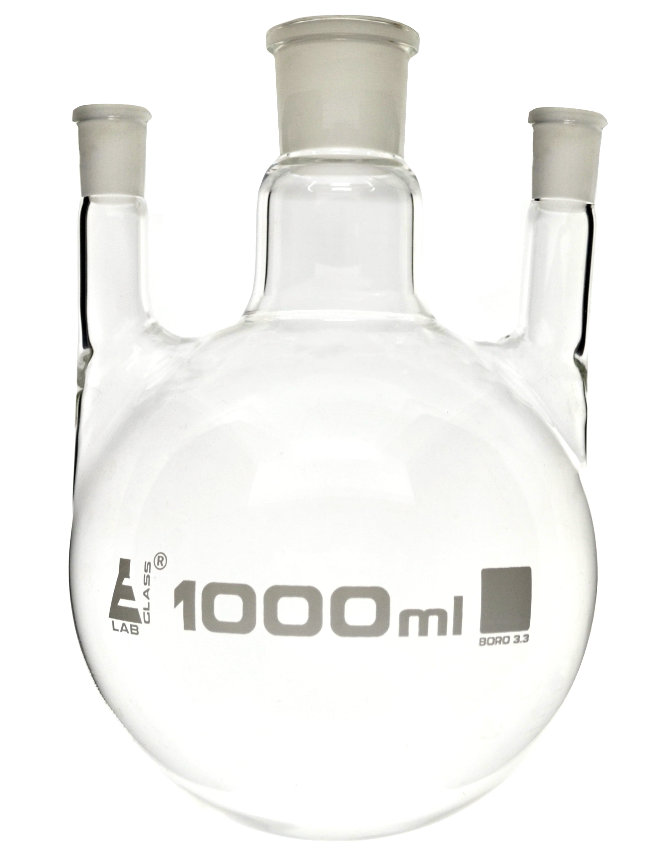 Distillation Flask with 3 Parallel Necks, 1000ml Capacity, 29/32 Center ...
