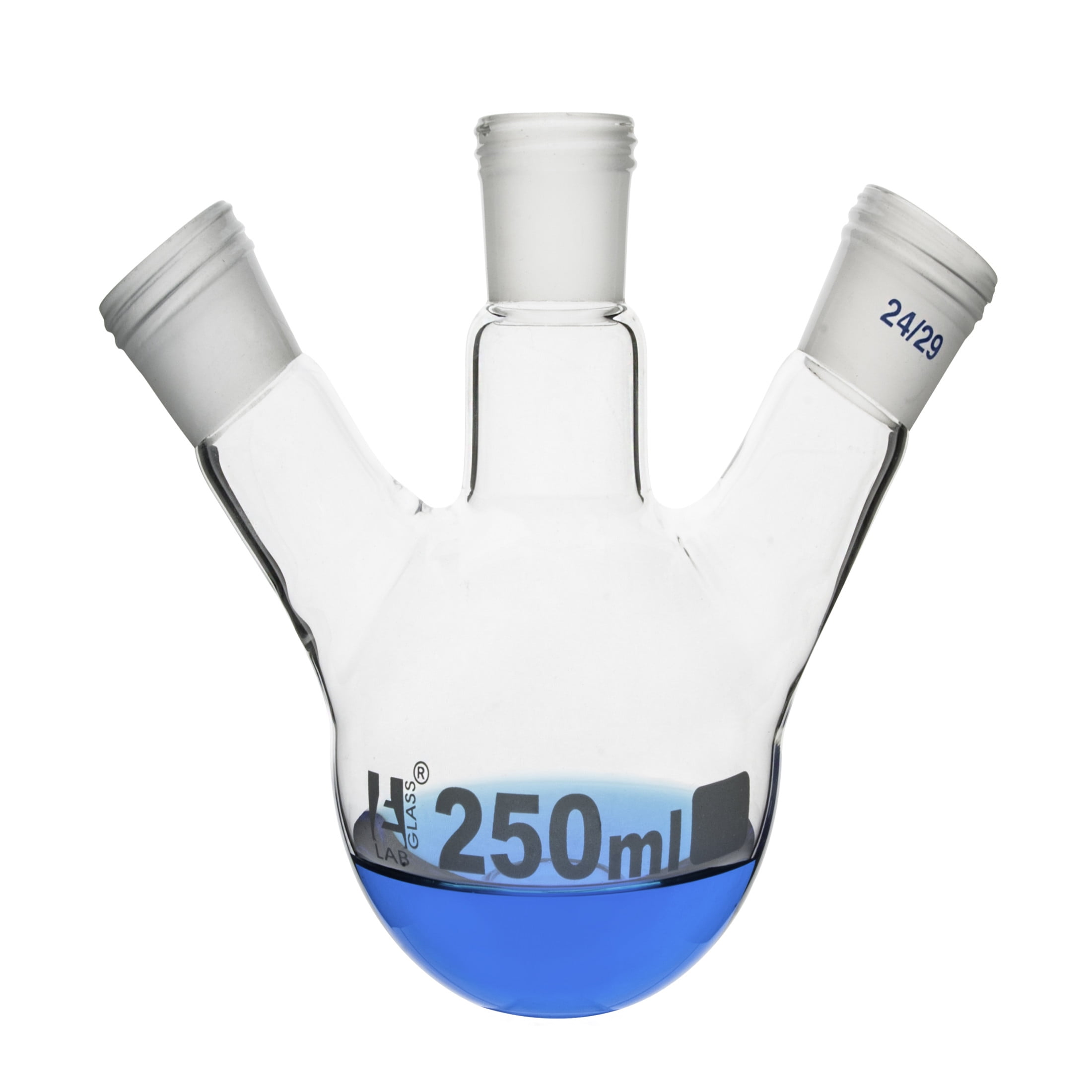 Distillation Flask with 3 Necks, 250ml - 24/29 Joint Size - Round ...