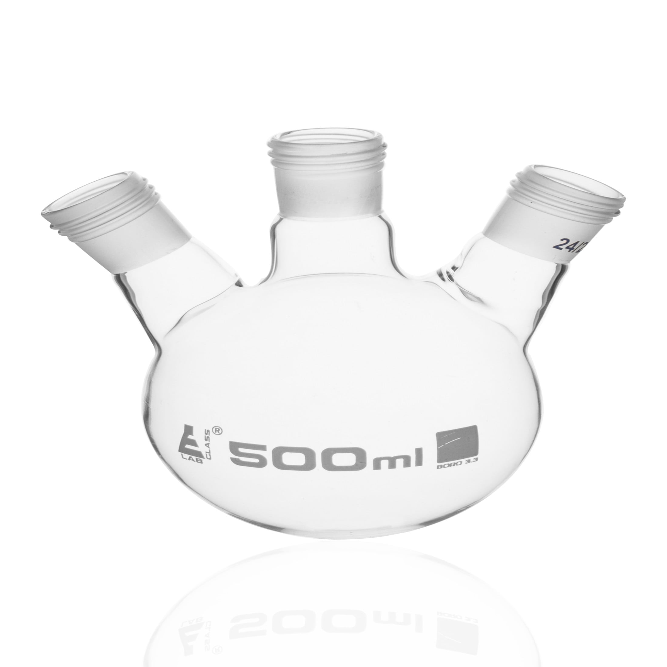 Distillation Flask with 3 Necks, 500ml - 24/29 Joint Size - Round ...