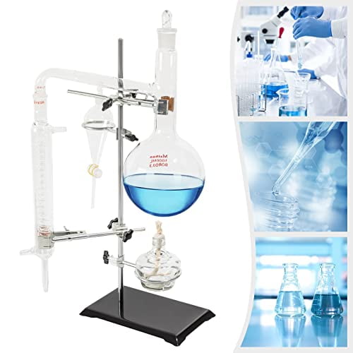 Distillation Kit, 1000ml Distillation Apparatus Glassware Kit with ...