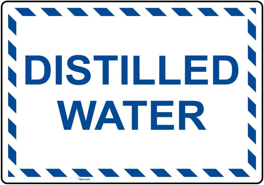Distilled Water Sign Water Pipeline Signs Style Caution Metal Tin Sign ...