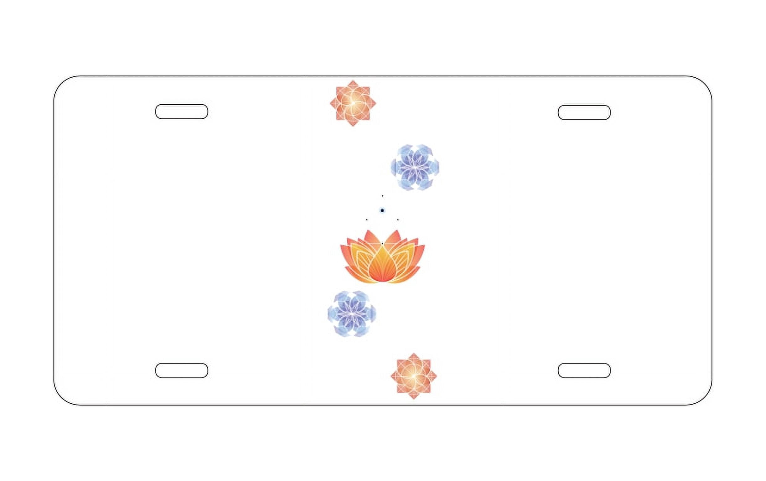 DistinctInk Custom Aluminum Vanity Front License Plate - Lotus Flower ...
