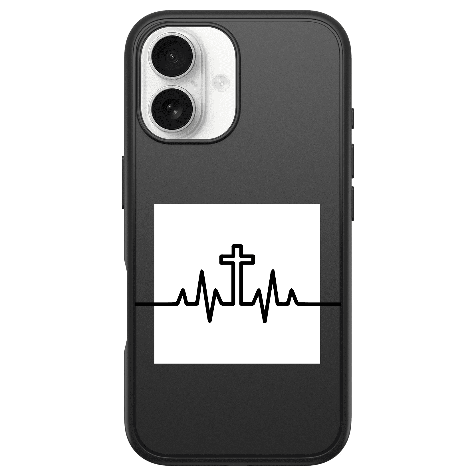 DistinctInk Custom OtterBox Symmetry for iPhone 16 - Custom Black Case ...