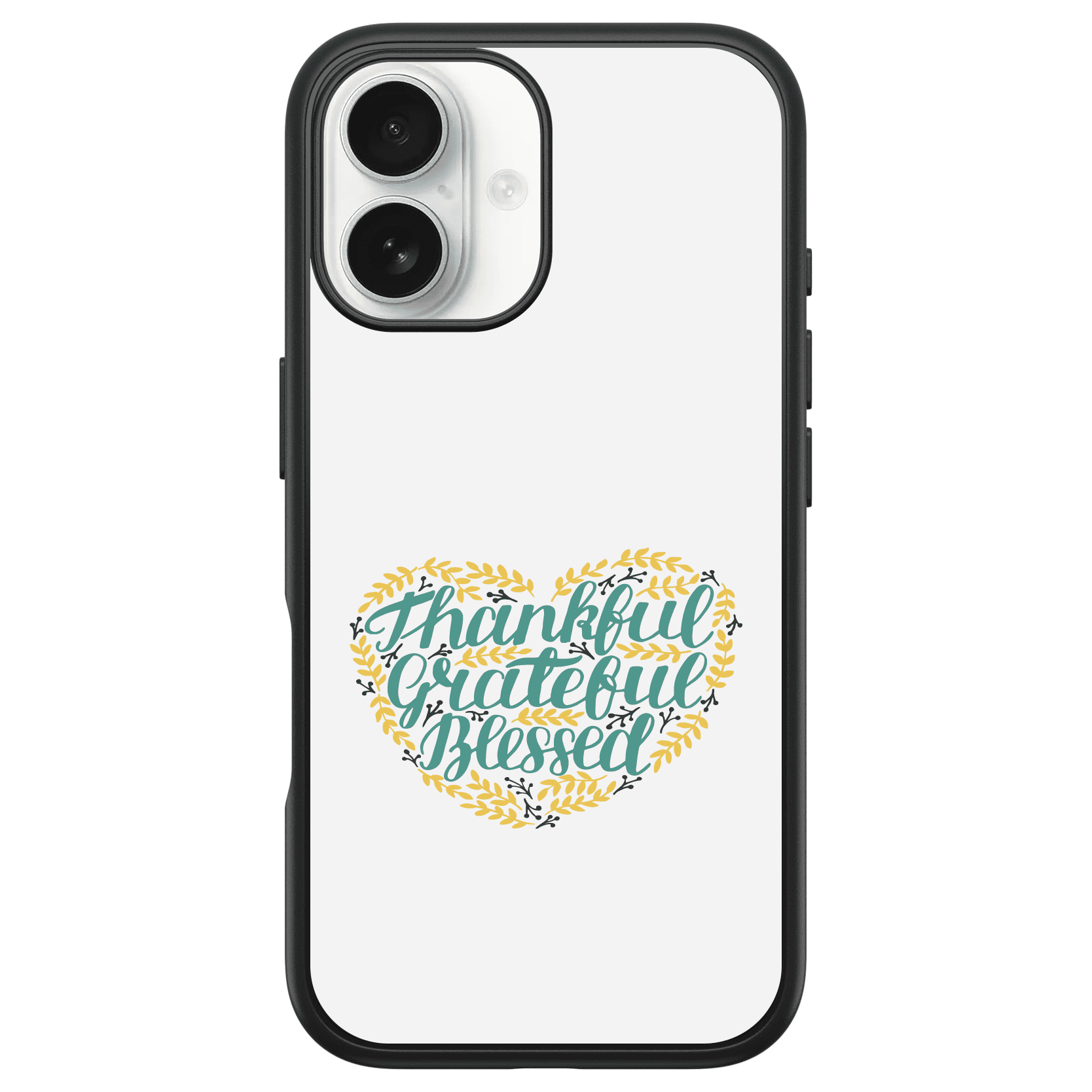 DistinctInk Custom OtterBox Symmetry for iPhone 16 - Custom Black Case ...