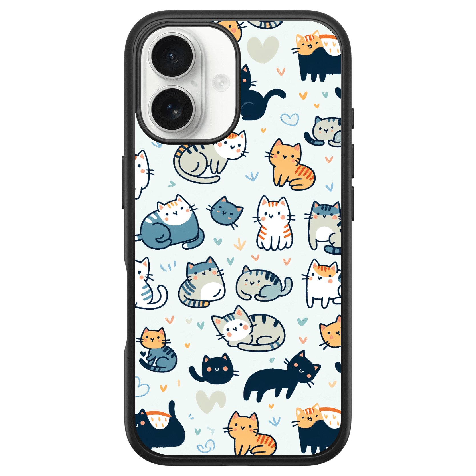DistinctInk Custom OtterBox Symmetry for iPhone 16 - Custom Black Case ...