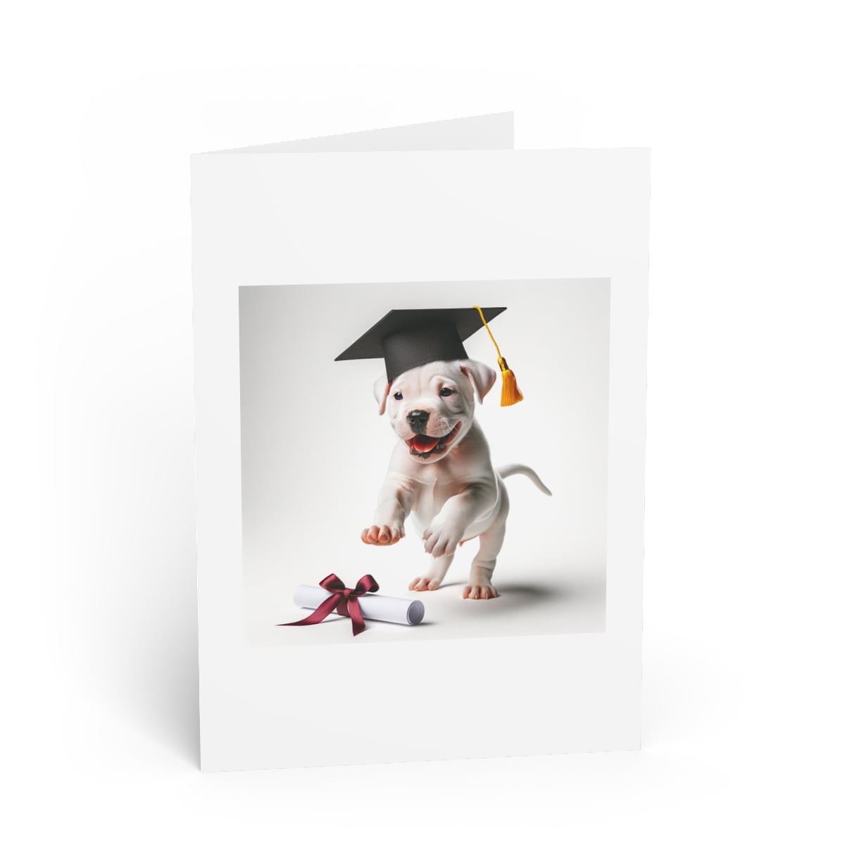 DistinctInk Greeting Card / Note Card - Dogo Argentino Puppy Graduation ...