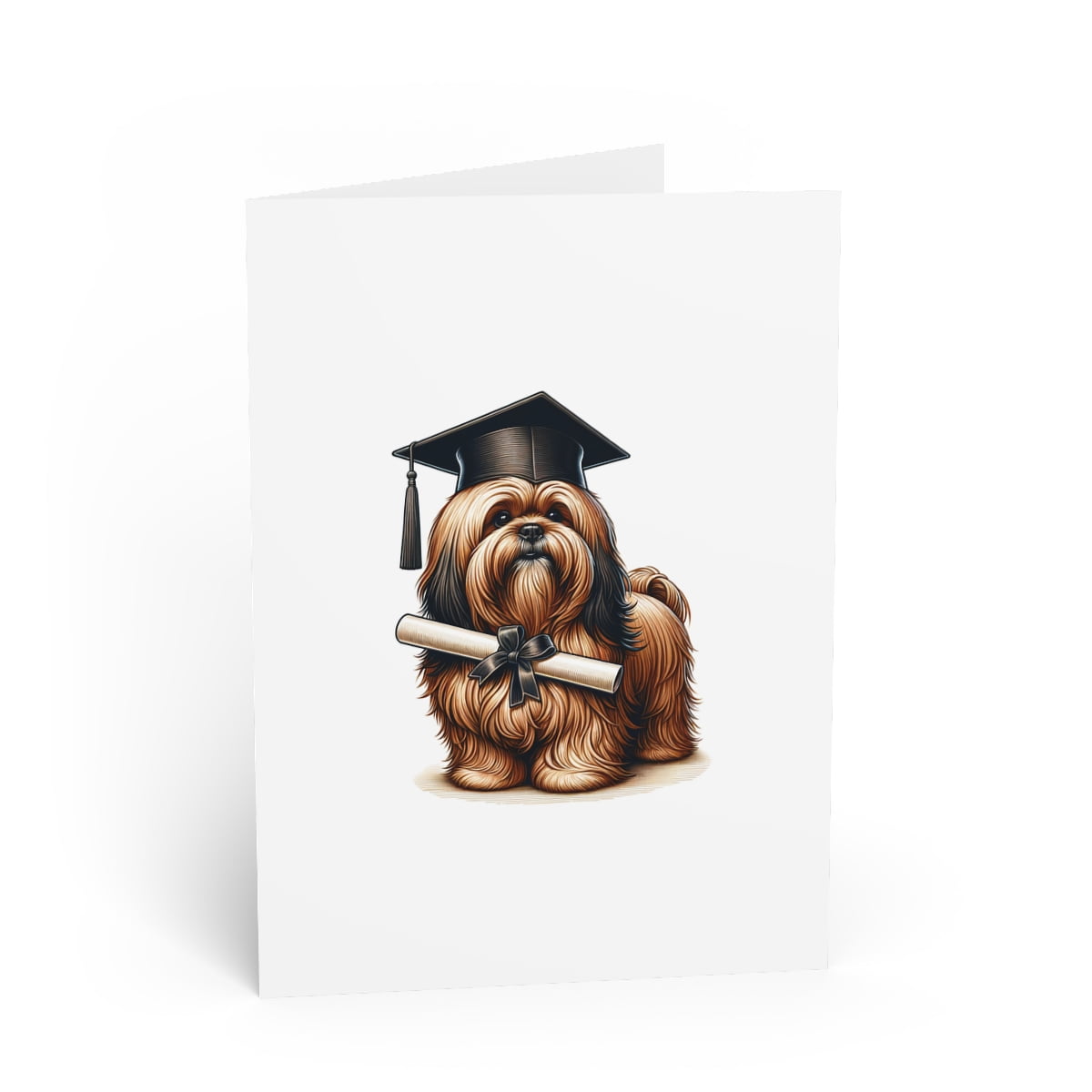 DistinctInk Greeting Card / Note Card - Lhasa Apso Graduation - PACK of ...