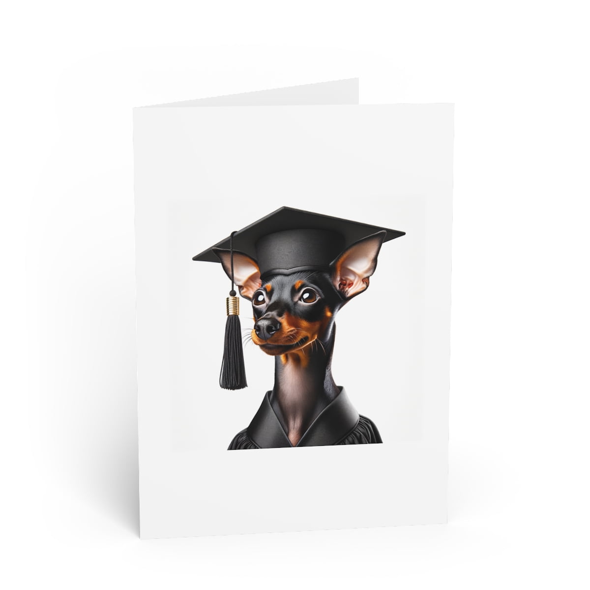 DistinctInk Greeting Card / Note Card - Miniature Pinscher Graduation ...