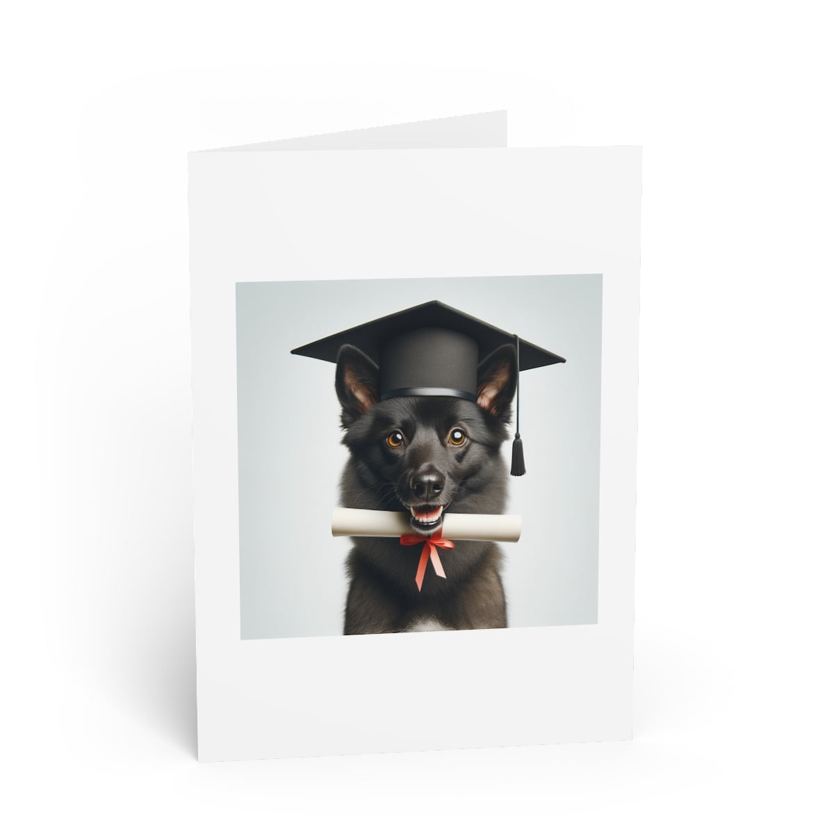 DistinctInk Greeting Card / Note Card - Mudi Dog Graduation - PACK of 5 ...