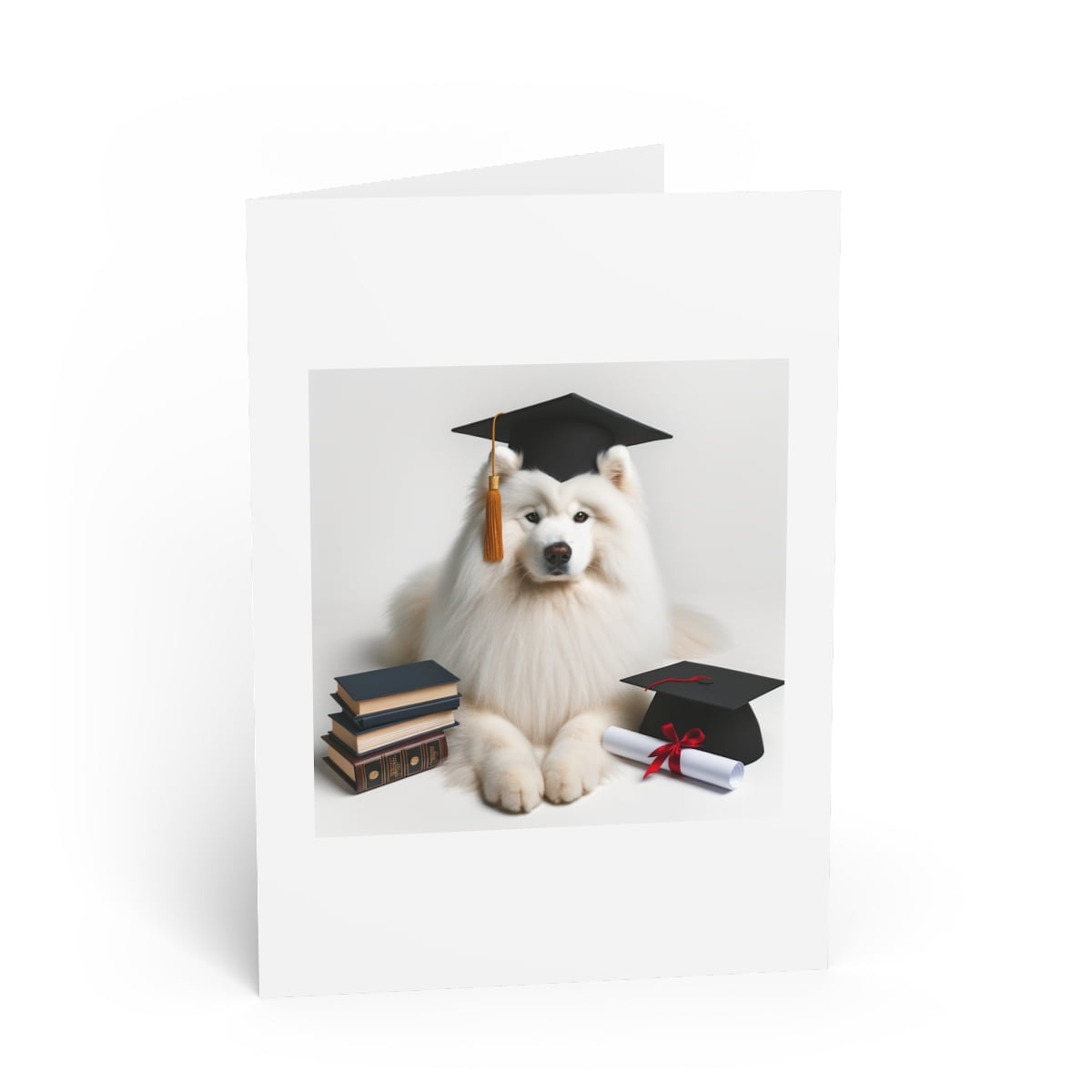 DistinctInk Greeting Card / Note Card - Samoyed Graduation - PACK of 50 ...