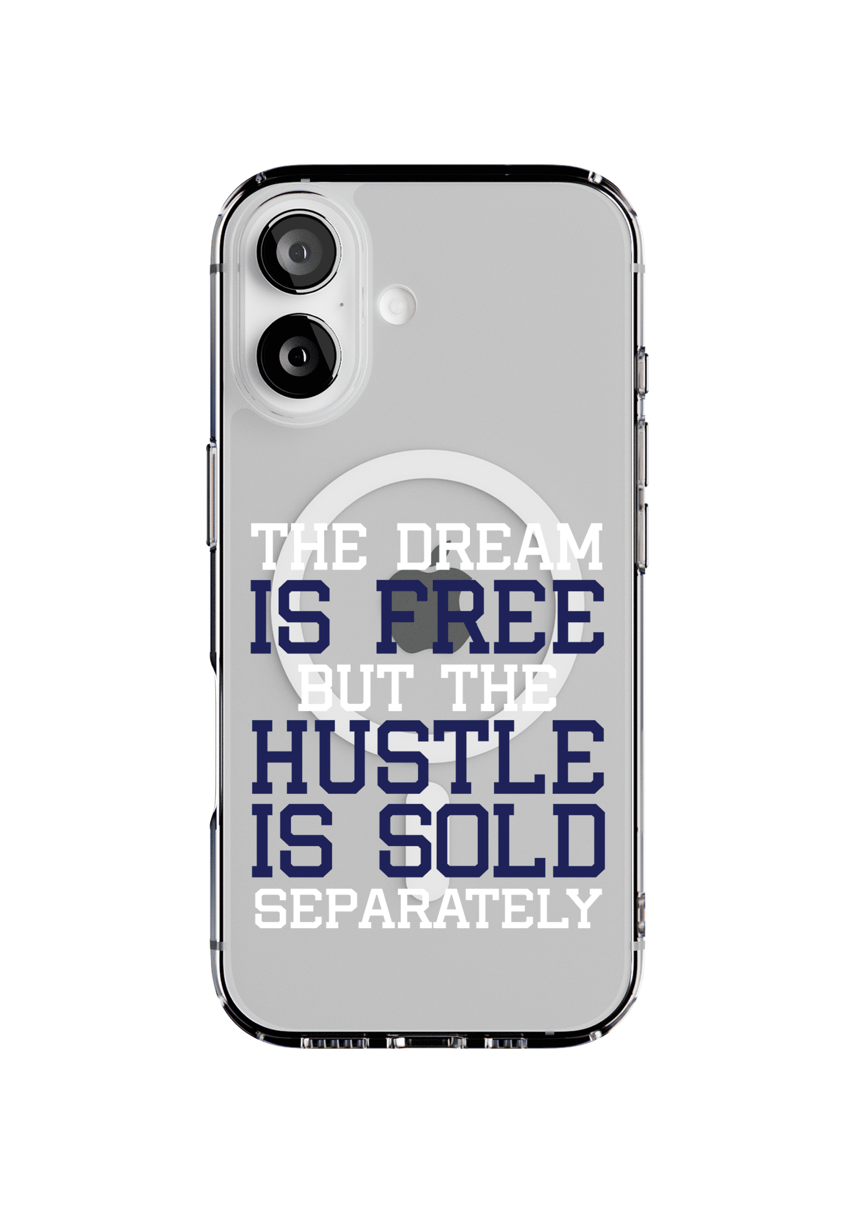 DistinctInk Hybrid Clear Case Compatible with MagSafe for iPhone 17 - The Dream is Free Hustle ...