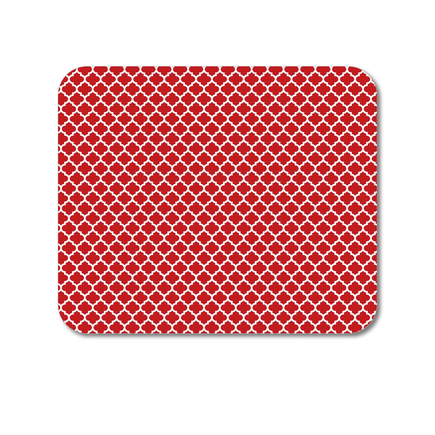 DistinctInk Mouse Pad - 1/4" Foam Rubber - Red White Moroccan Lattice ...