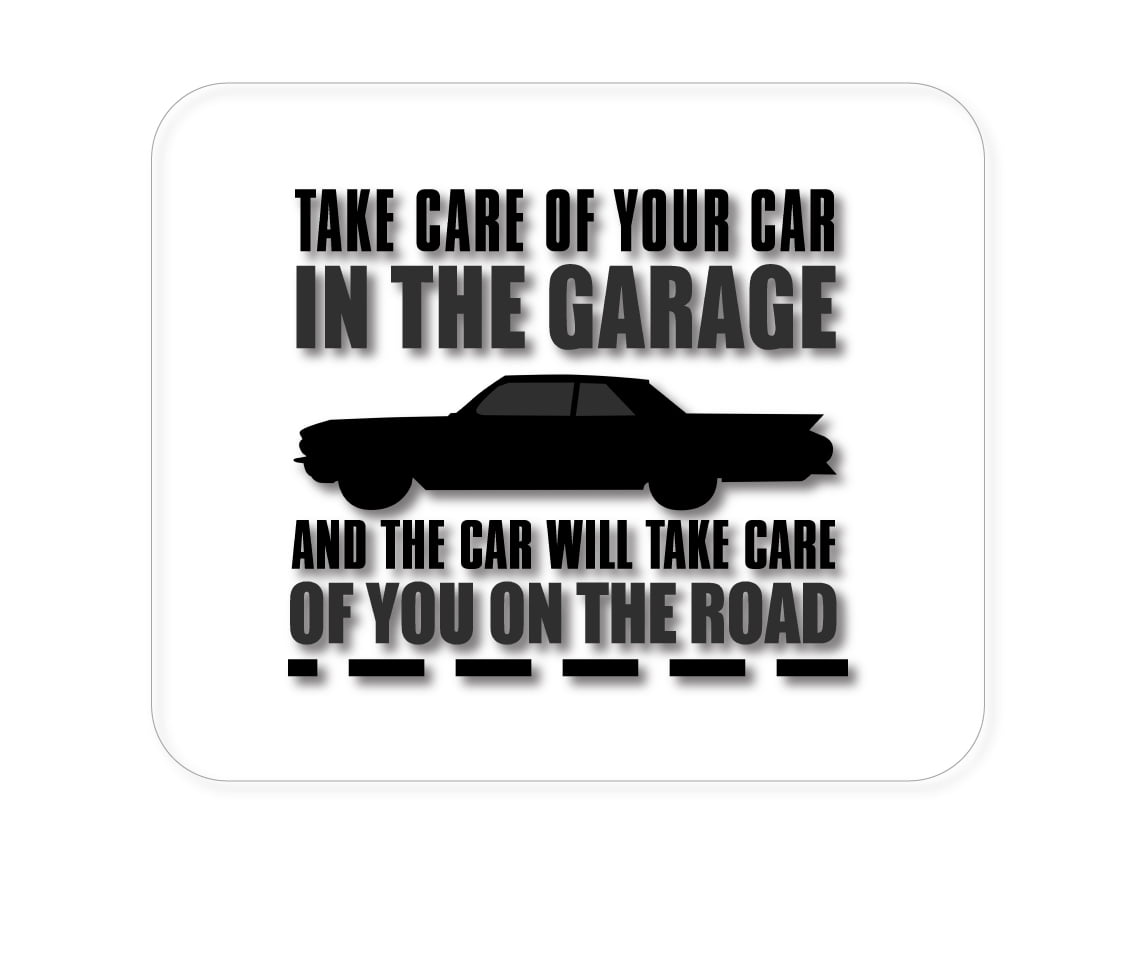DistinctInk Mouse Pad - 1/4" Foam Rubber - Take Care of the Car, Car ...