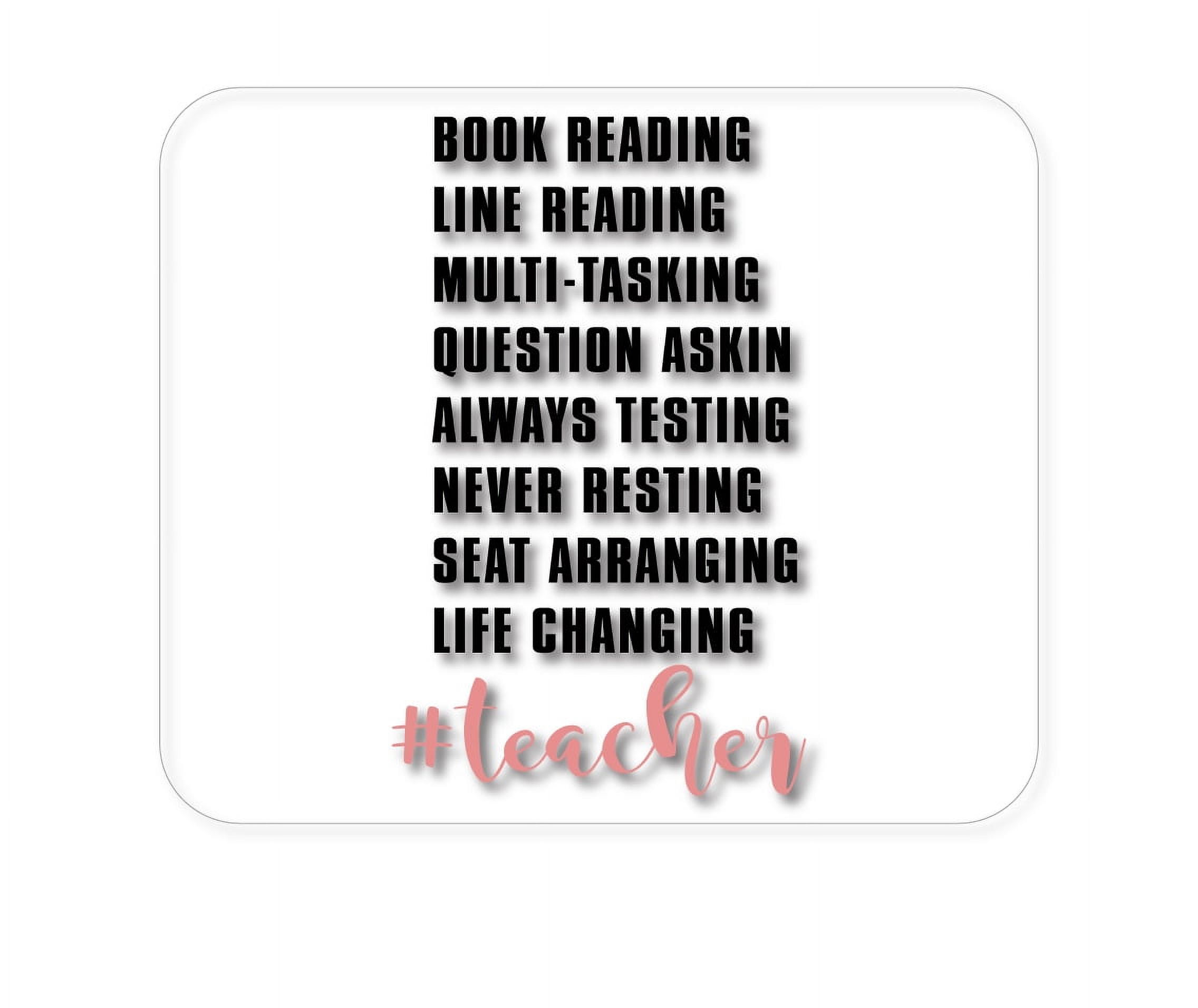 DistinctInk Mouse Pad - 1/4" Foam Rubber - Teacher Book Reading Line ...