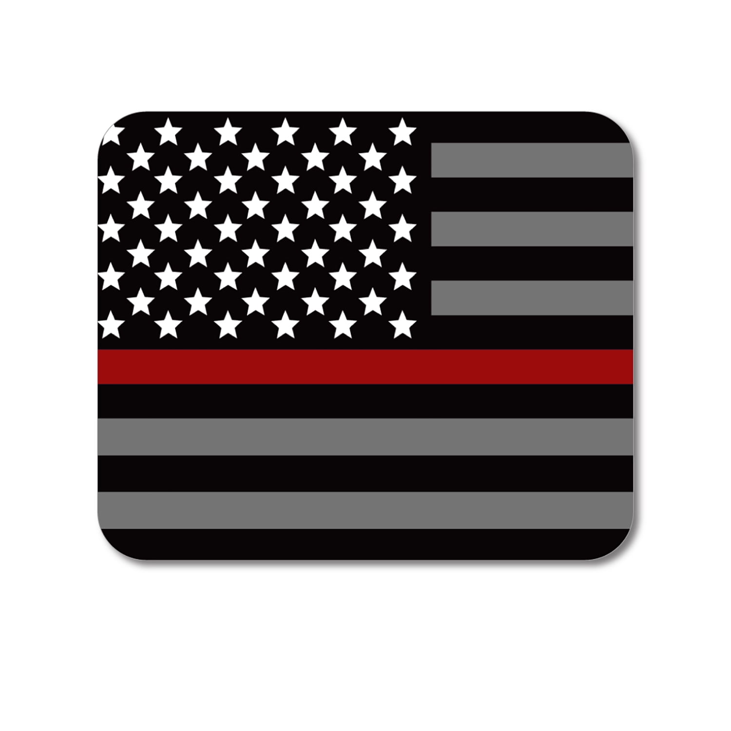 DistinctInk Mouse Pad - 1/4" Foam Rubber - Thin Red Line Flag Fire ...