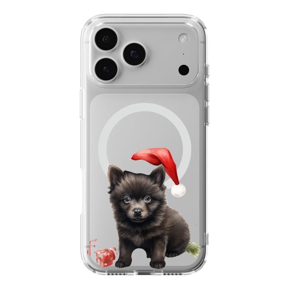 DistinctInk Schipperke Puppy Drawing Clear Case for iPhone 17 Pro Max ...
