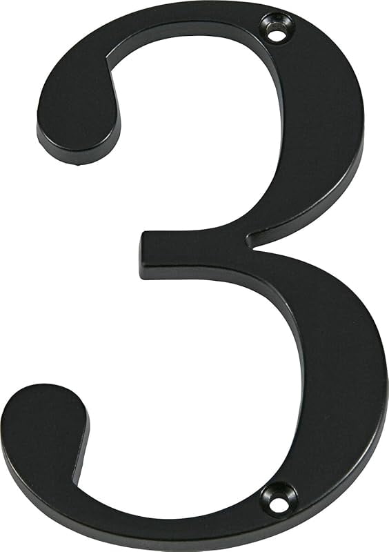 Distinctions 843143 Black Flush-Mount 4-Inch House Number 3 - Walmart.com