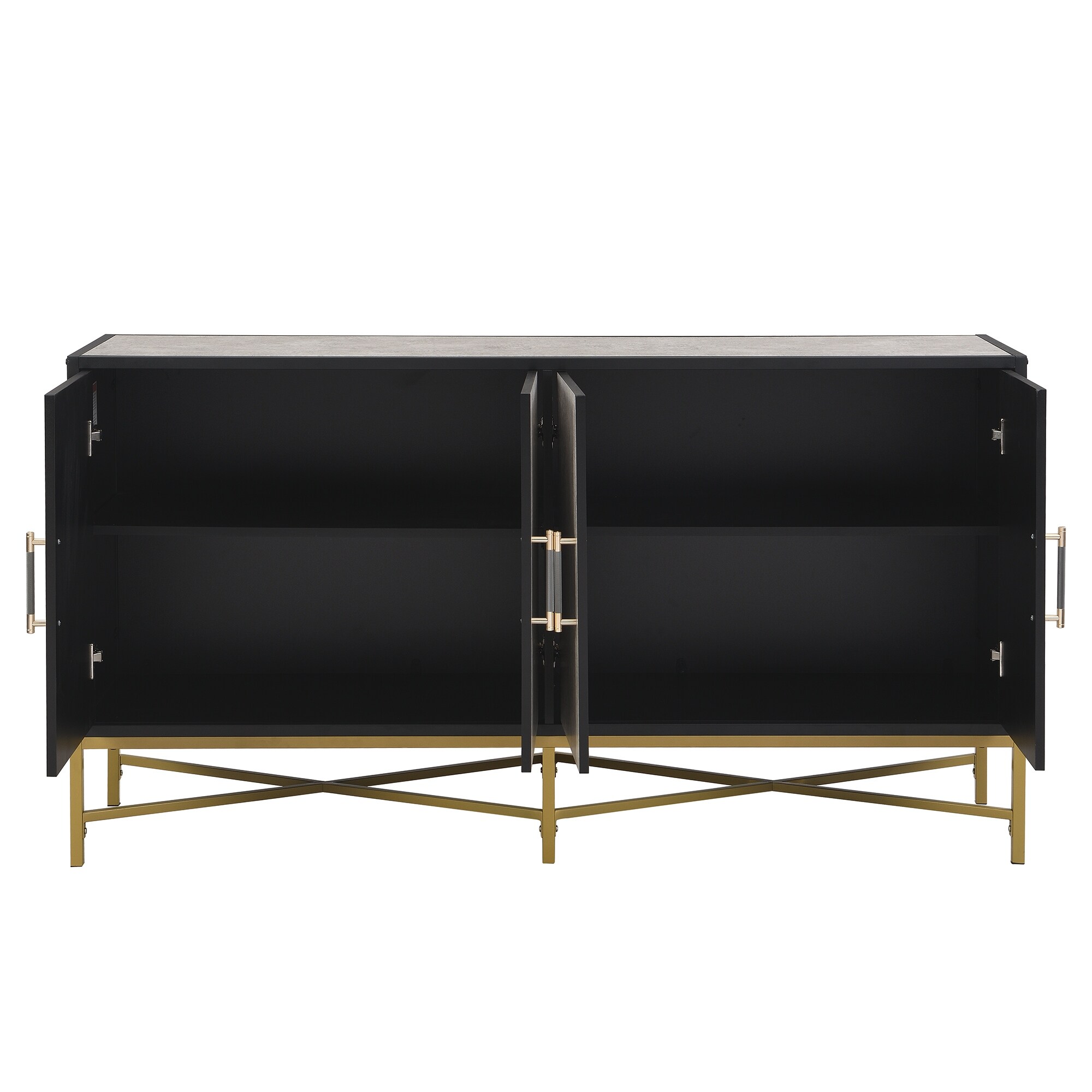 Distinctive Features of Four-Door Sideboard with Metal and Cross-Leg ...