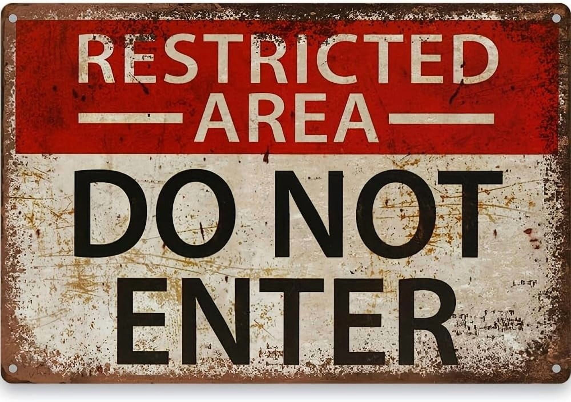 Distinctive Restricted Area Signpremium Metal Tin Sign Aluminum Warning ...