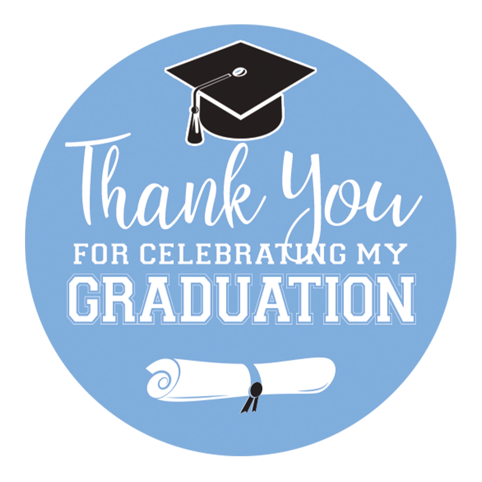 Distinctivs Light Blue Graduation Party Favor Thank You Stickers, 40 ...