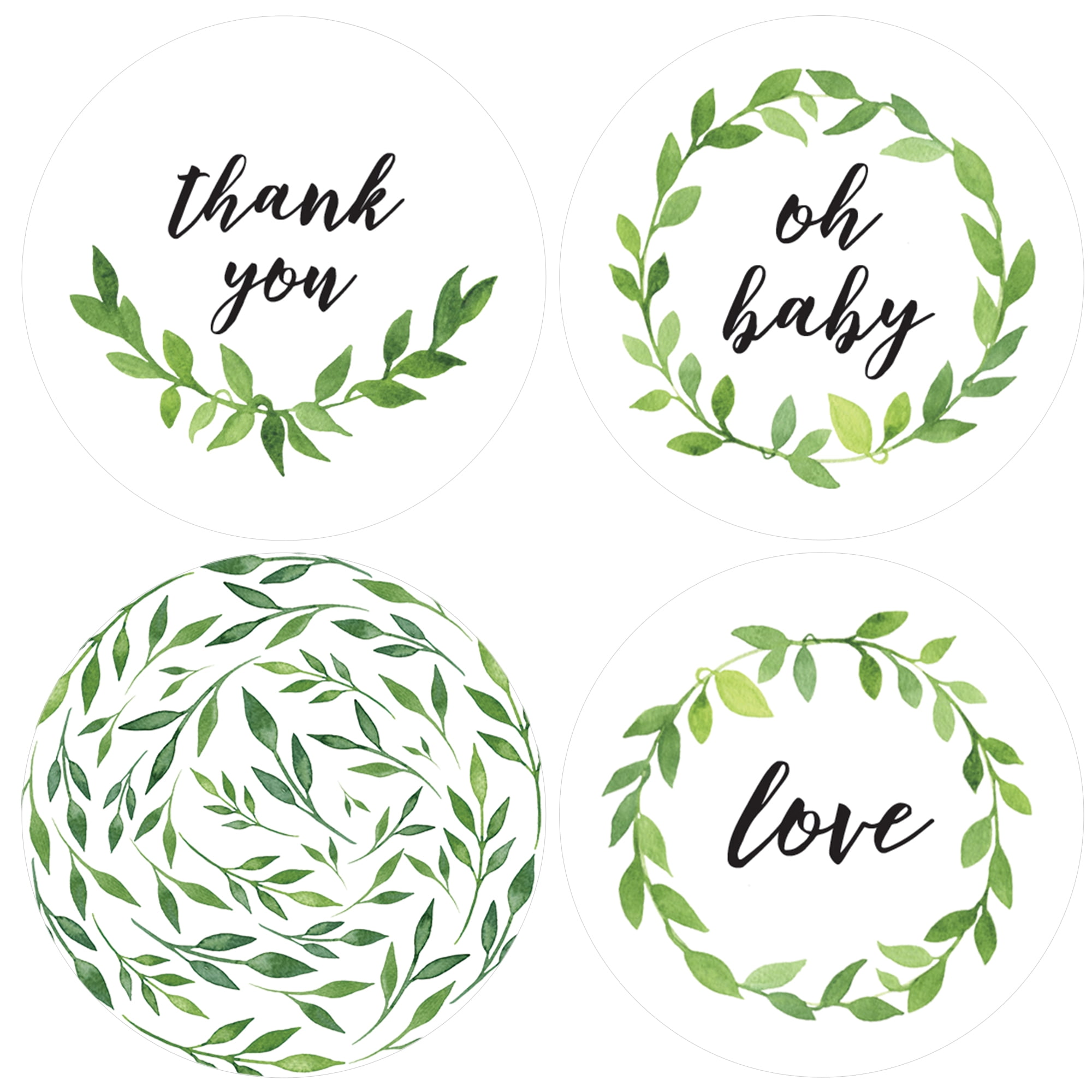 Distinctivs Spring Greenery Baby Shower Thank You Stickers, 40 Party ...