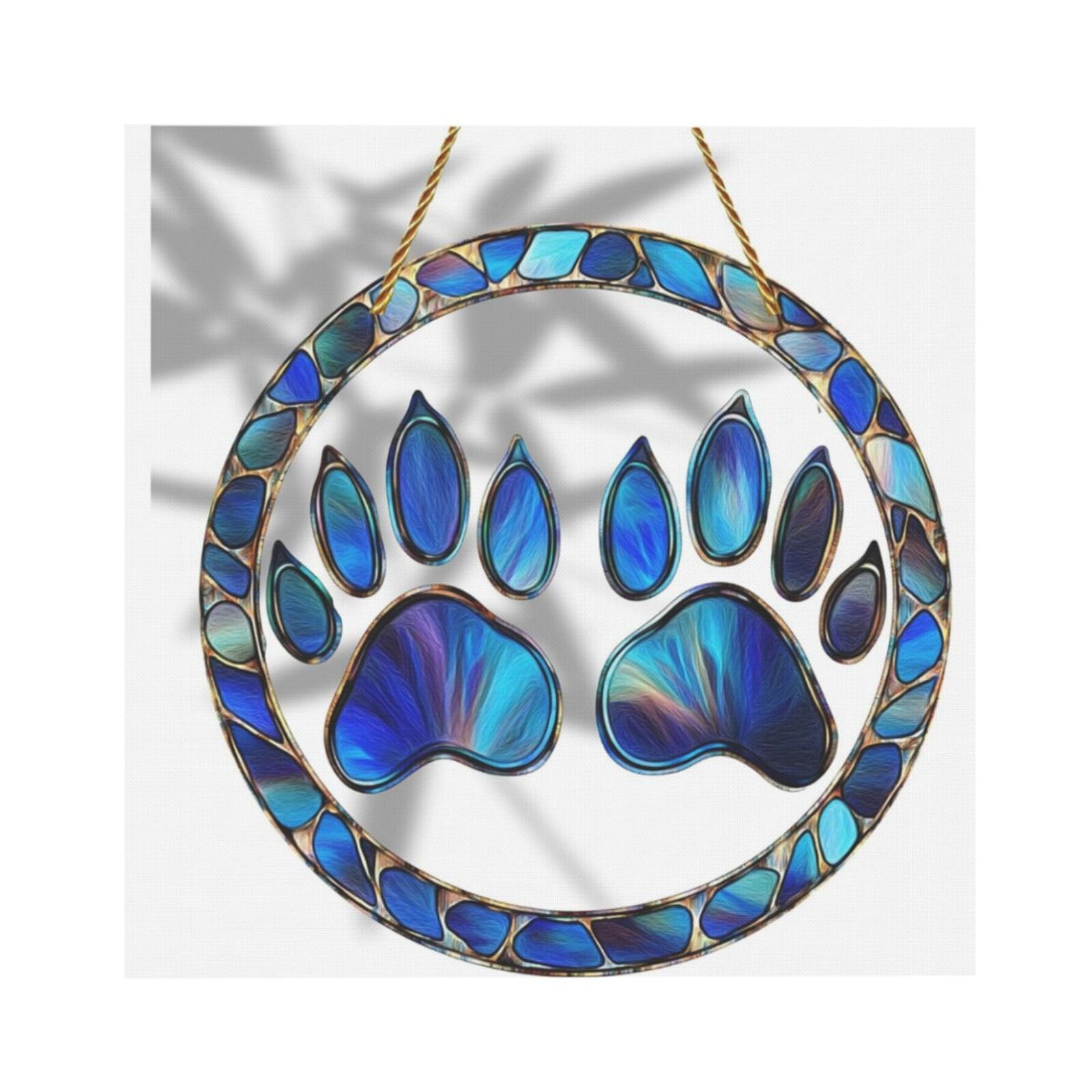 Distiny 2D Paw Print 8x8inch Charming Dog Paw Print Acrylic Stained ...