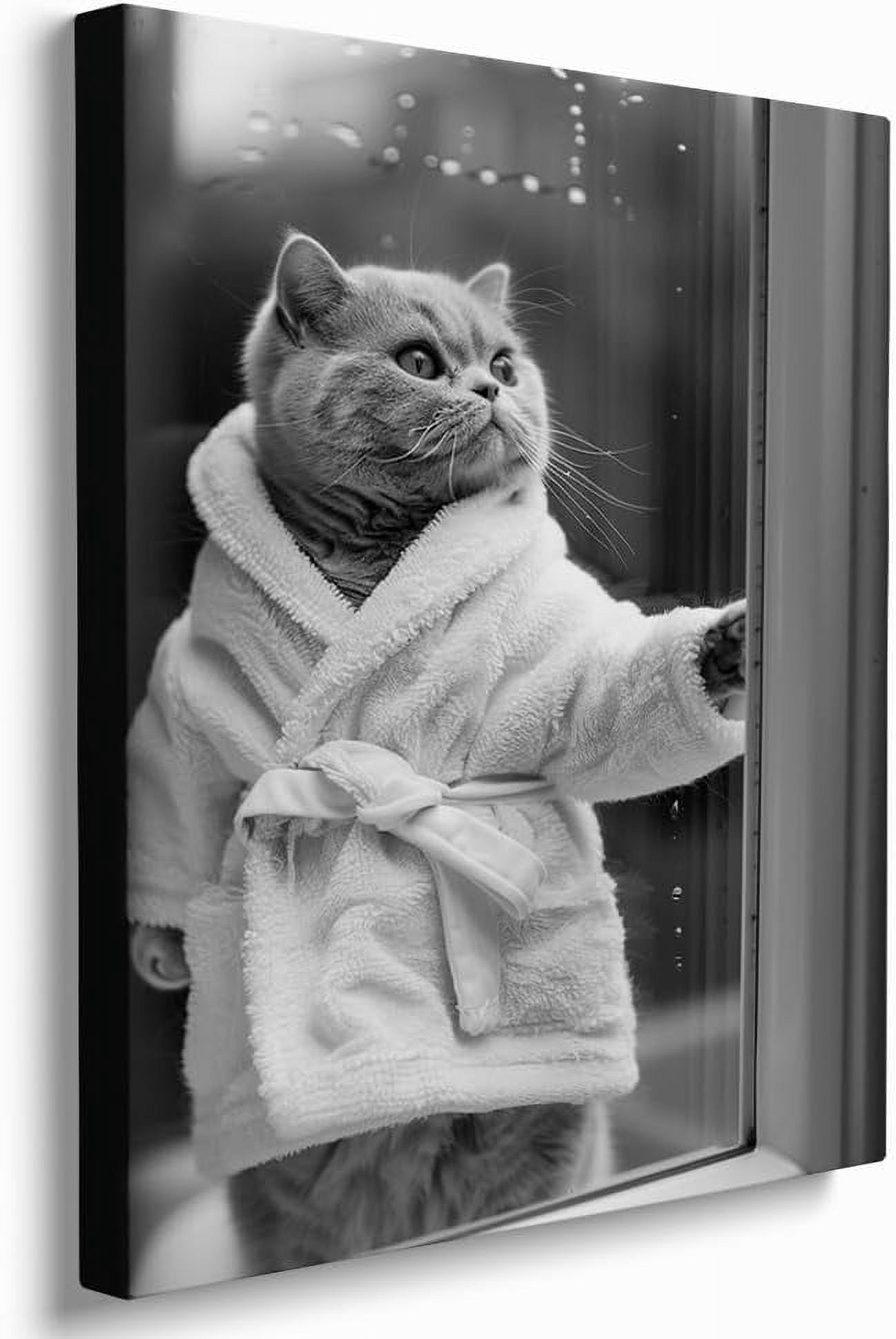 Distiny Animal Bathroom Canvas Wall Art Fun Cat wall Decorative ...