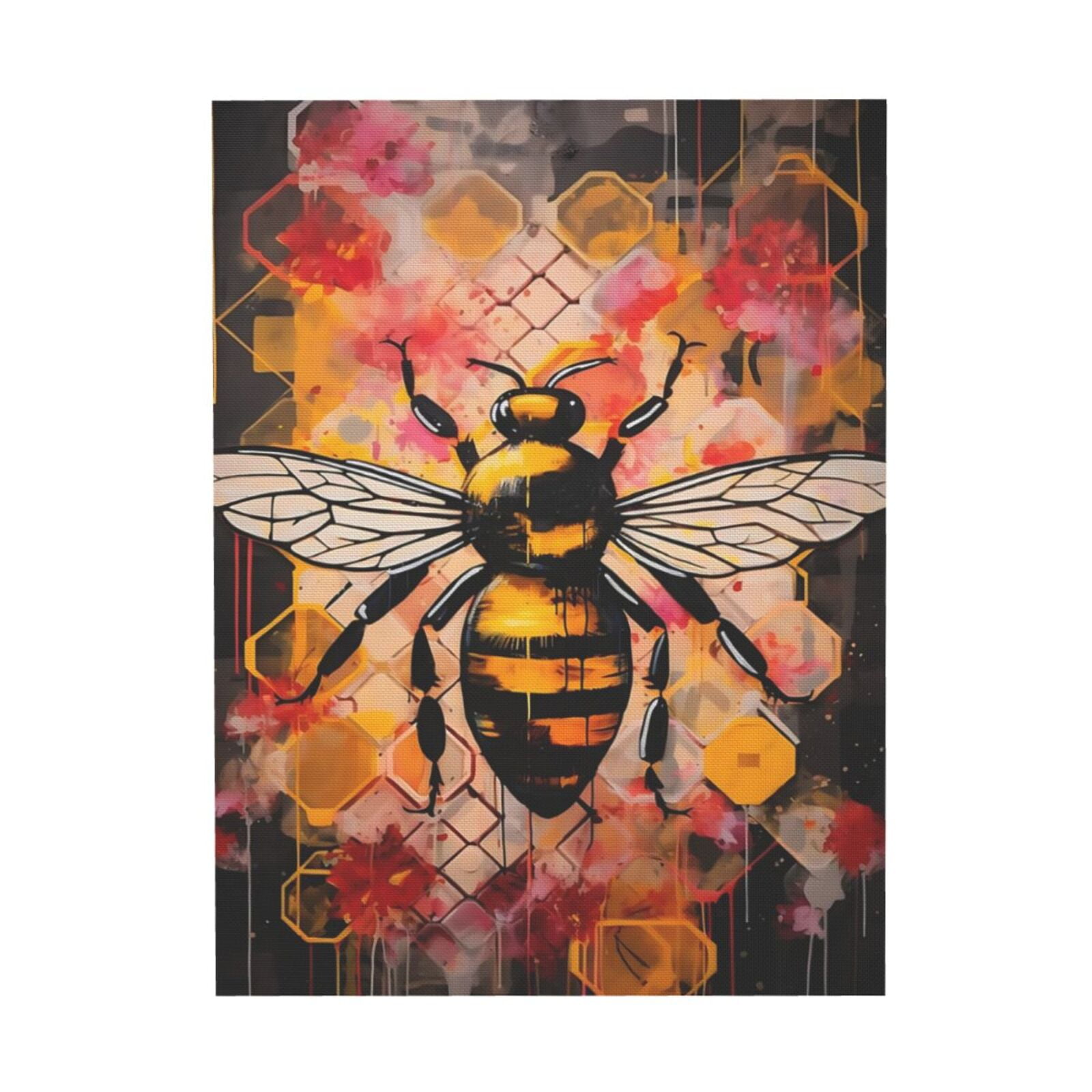 Distiny Bumblebee Graffiti Wall Art, Honey Bee Graffiti Art Canvas ...