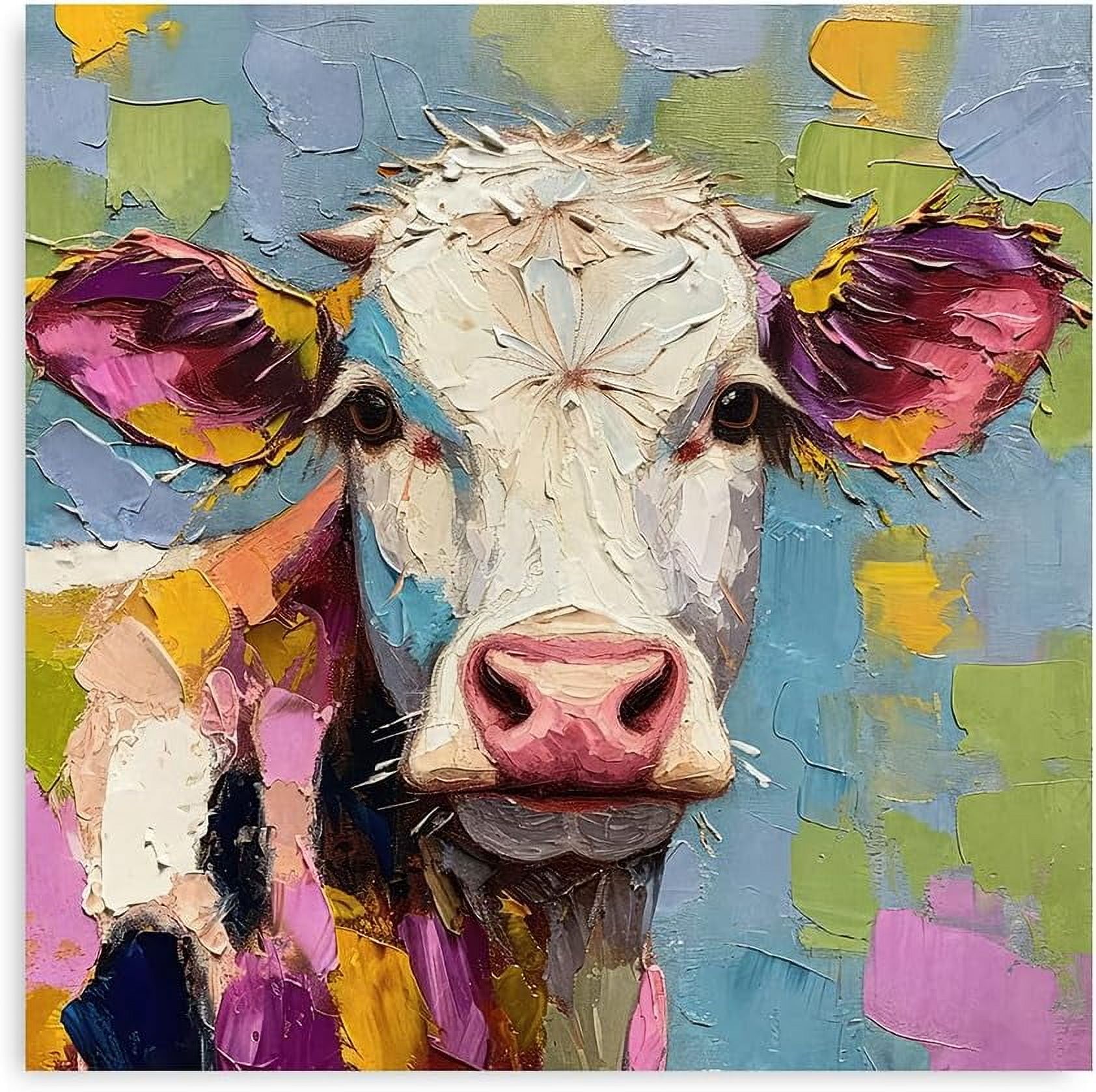 Distiny Colorful Cow Decor Cow Pictures Wall Decor Farmhouse Animal ...