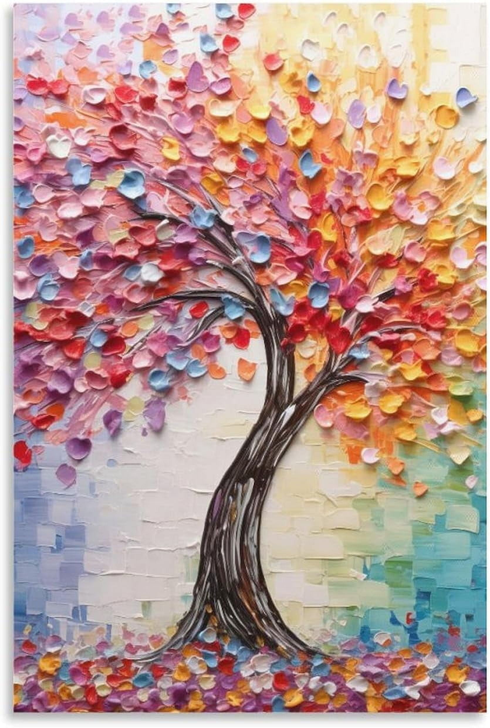 Distiny Colorful Tree of Life Wall Art Nature Tree Abstract Canvas ...