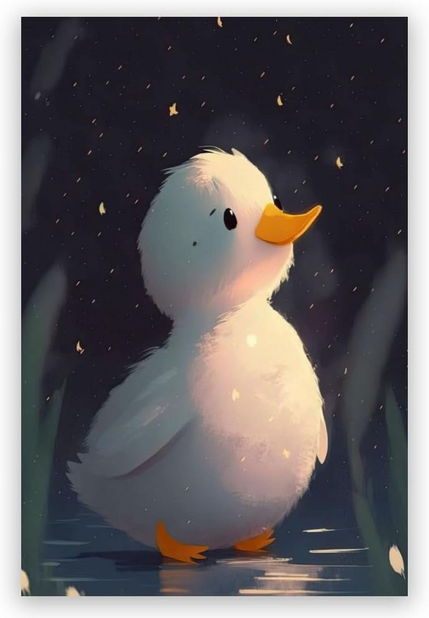 Distiny Dreamy Duckling Poster Animal Wall Decor Cartoon Cute Starry ...