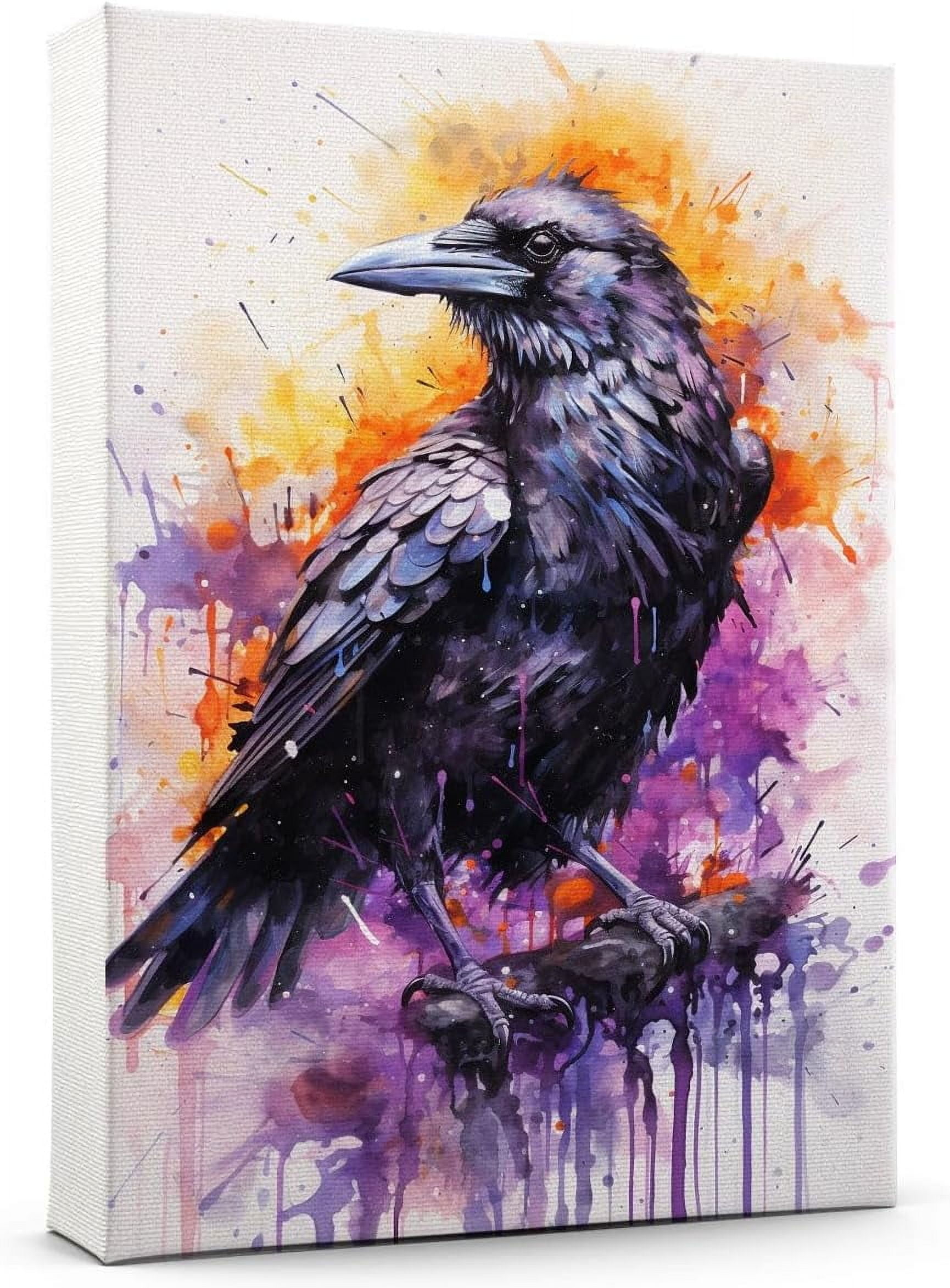Distiny Hudo Crow Poster Wall Art Animal, Crow Canvas Style Wall Decor ...