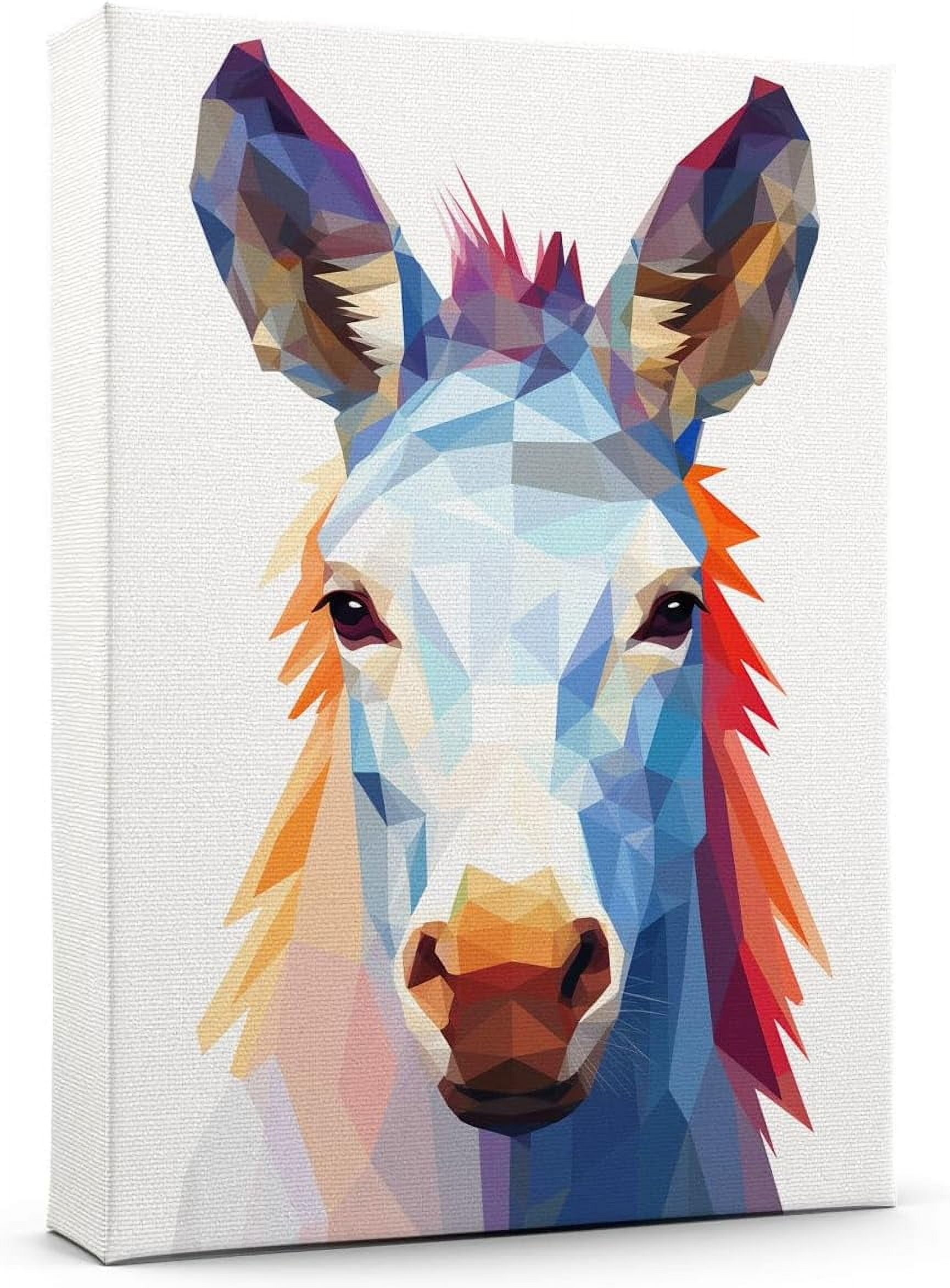 Distiny Hudo Donkey Poster Wall Art Animal, Donkey Painting on Canvas ...