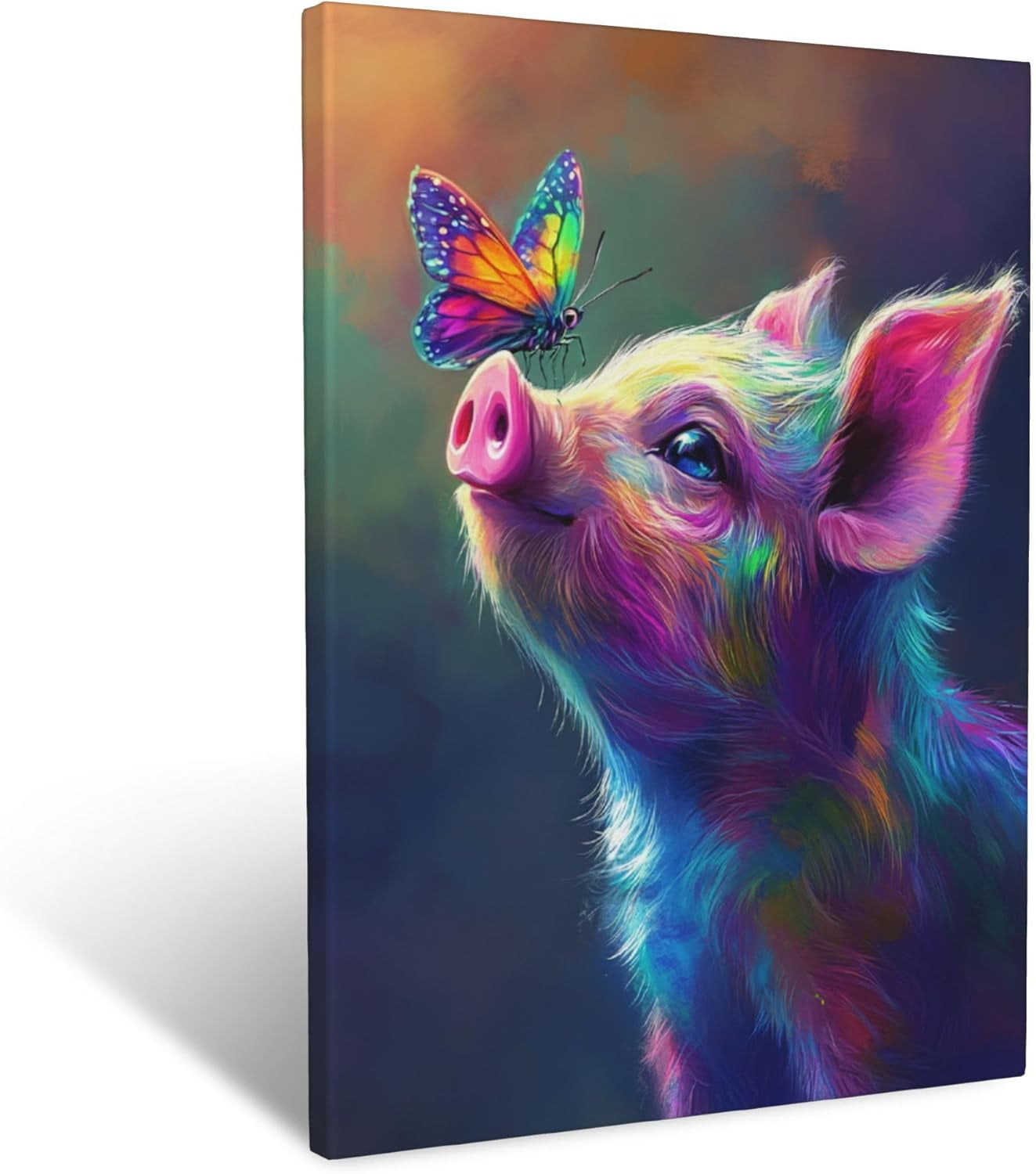 Distiny Pig Canvas Wall Decor Pigs Butterfly Pictures for Living Room ...