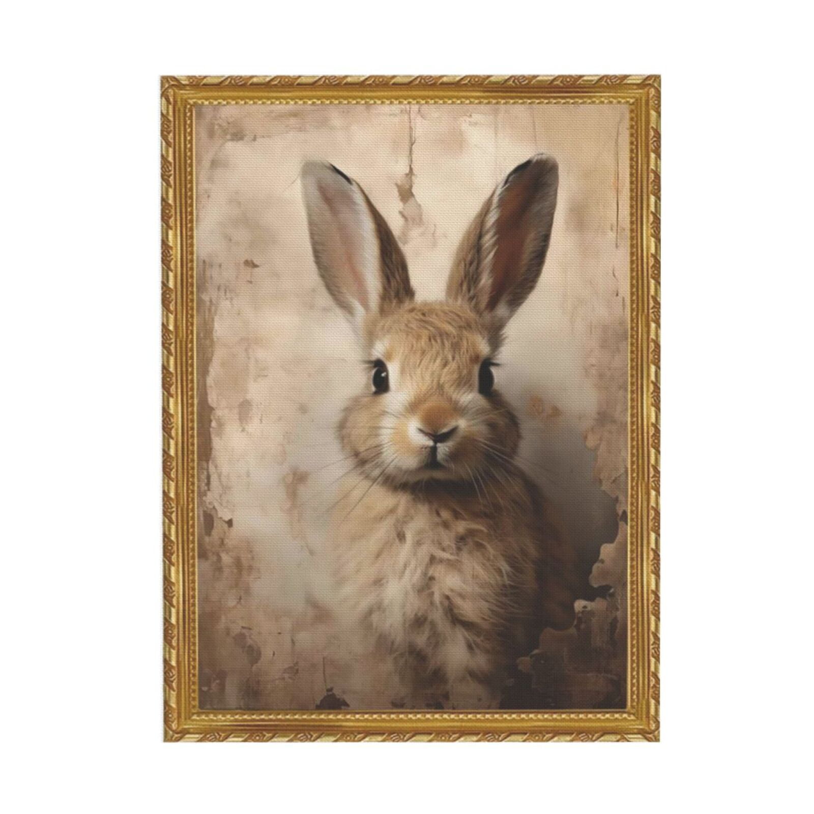 Distiny Rabbit Canvas Wall Art Vintage Rabbit Painting Animal Landscape ...