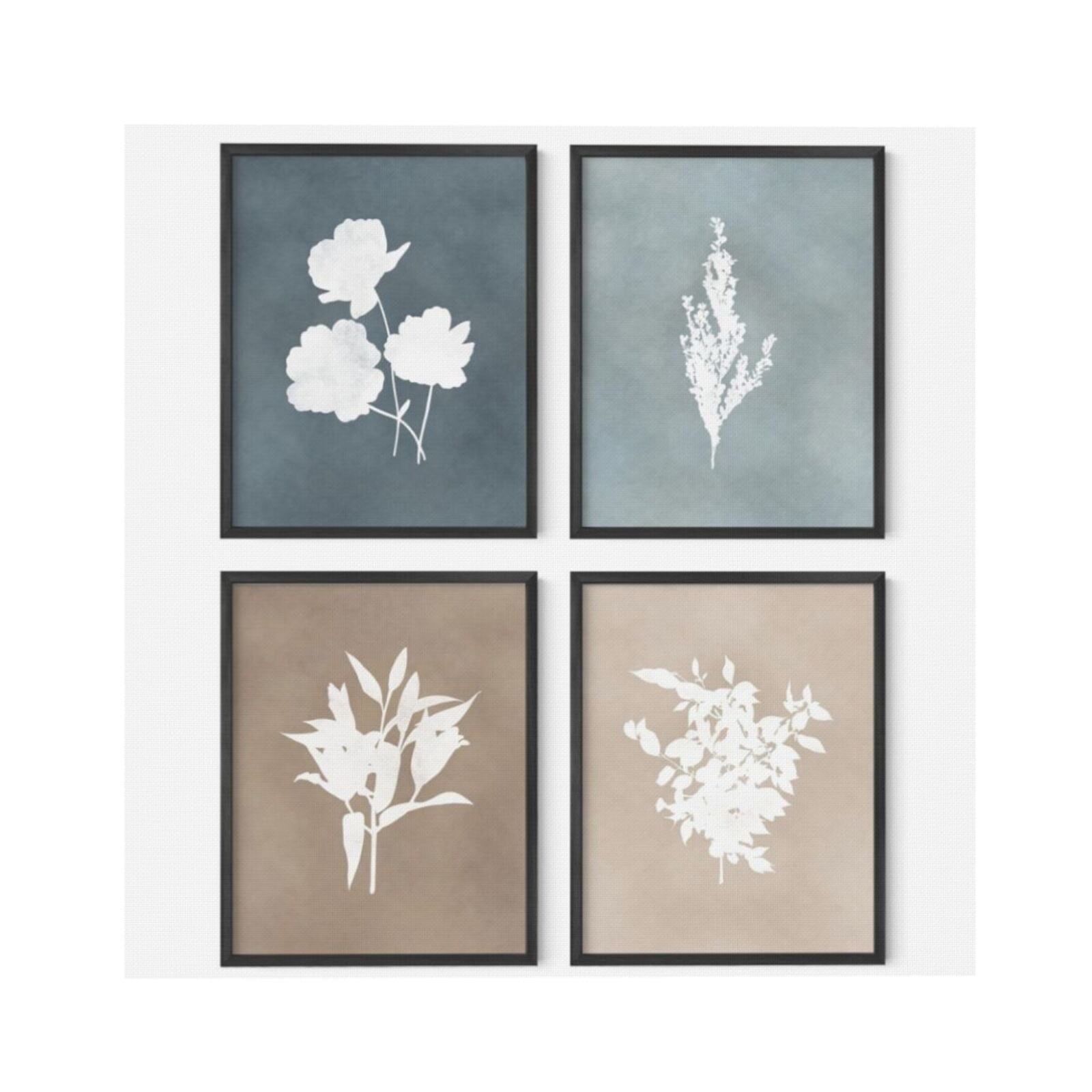 Distiny Unframed Flower Pictures Wall Decor Black and White Botanical ...
