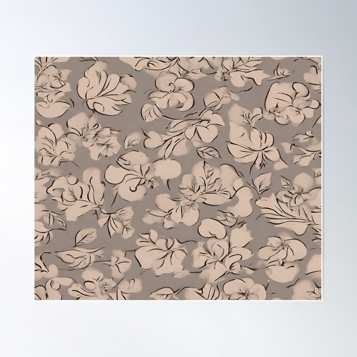 Distorted Flowers In Soft Tones Poster Wall Art, Modern Wall Decor For ...