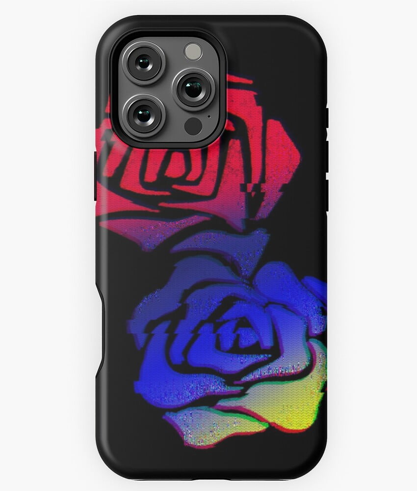 Distorted Roses Glitch Art Floral Phone Case for iPhone 16 15 14 13 12 11 Pro Max - Walmart.com