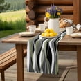Distortion Sage Green Stripes Table Runner 60 Inch Long Abstract ...