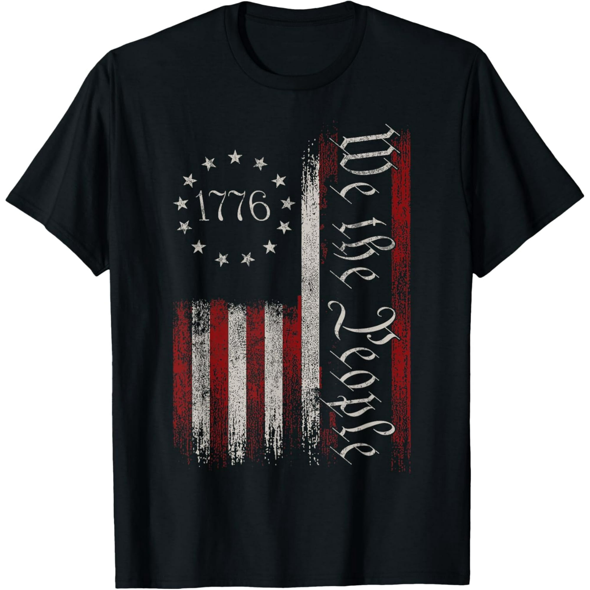 Distressed 1776 We The People US Patriotic History Men Women Graphic T ...