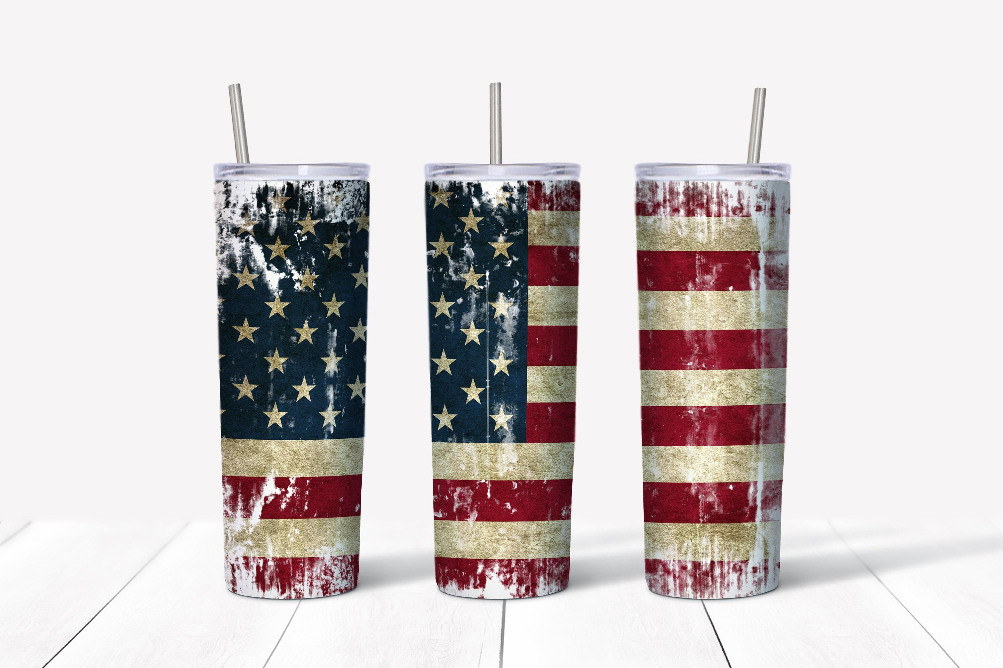 Distressed 2 American Flag 20 oz. Skinny Tumbler Sublimated - Walmart.com
