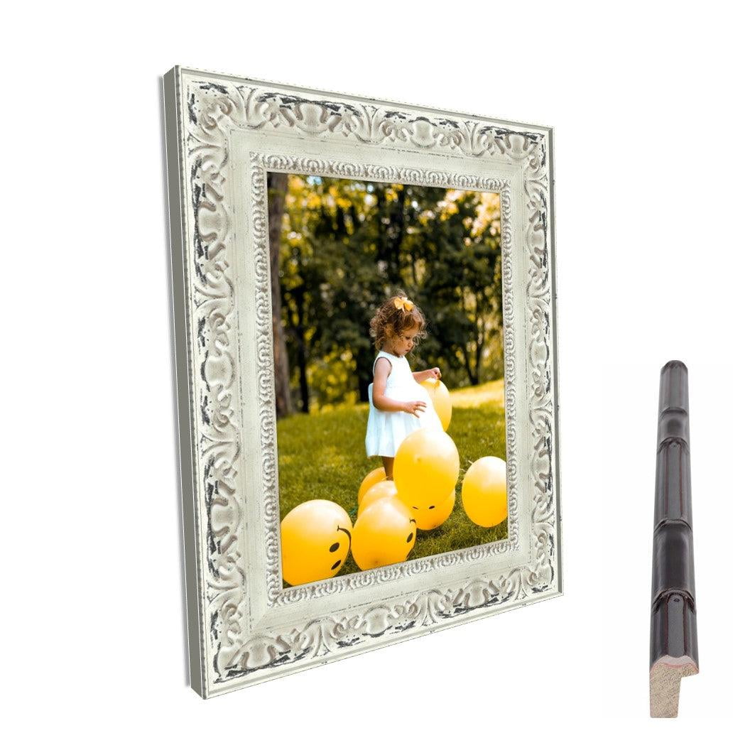 Distressed Aged White Wash Wood Picture Frame - 4 Inch Wide - Walmart.com