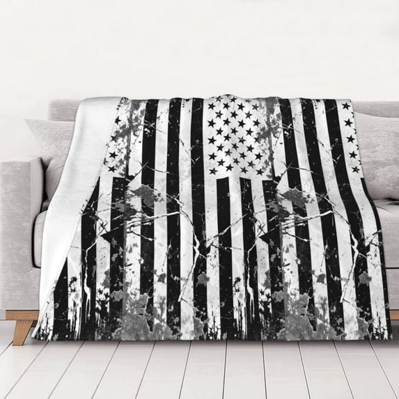 Distressed America Flag Throw Blanket Warm Camping Outdoor Light Weight ...