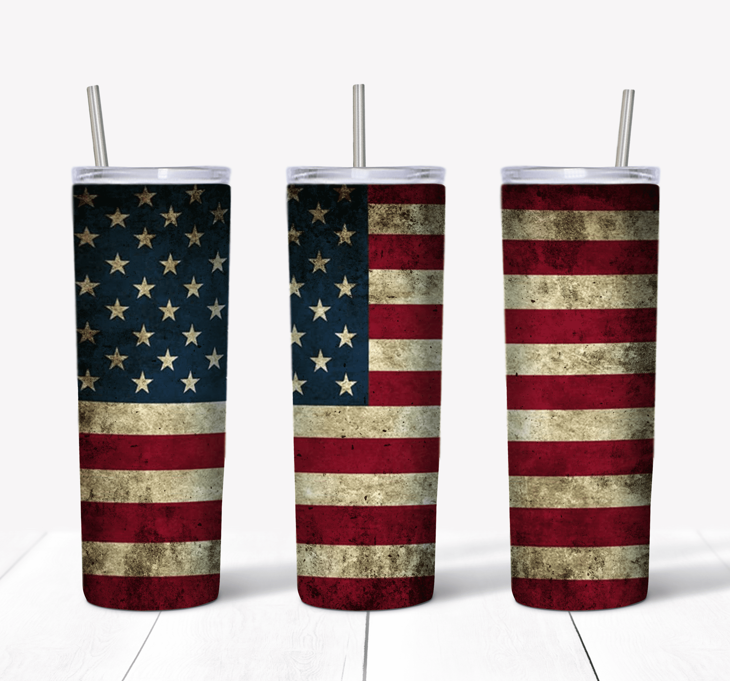 Distressed American Flag 20 oz. Skinny Tumbler Sublimated - Walmart.com