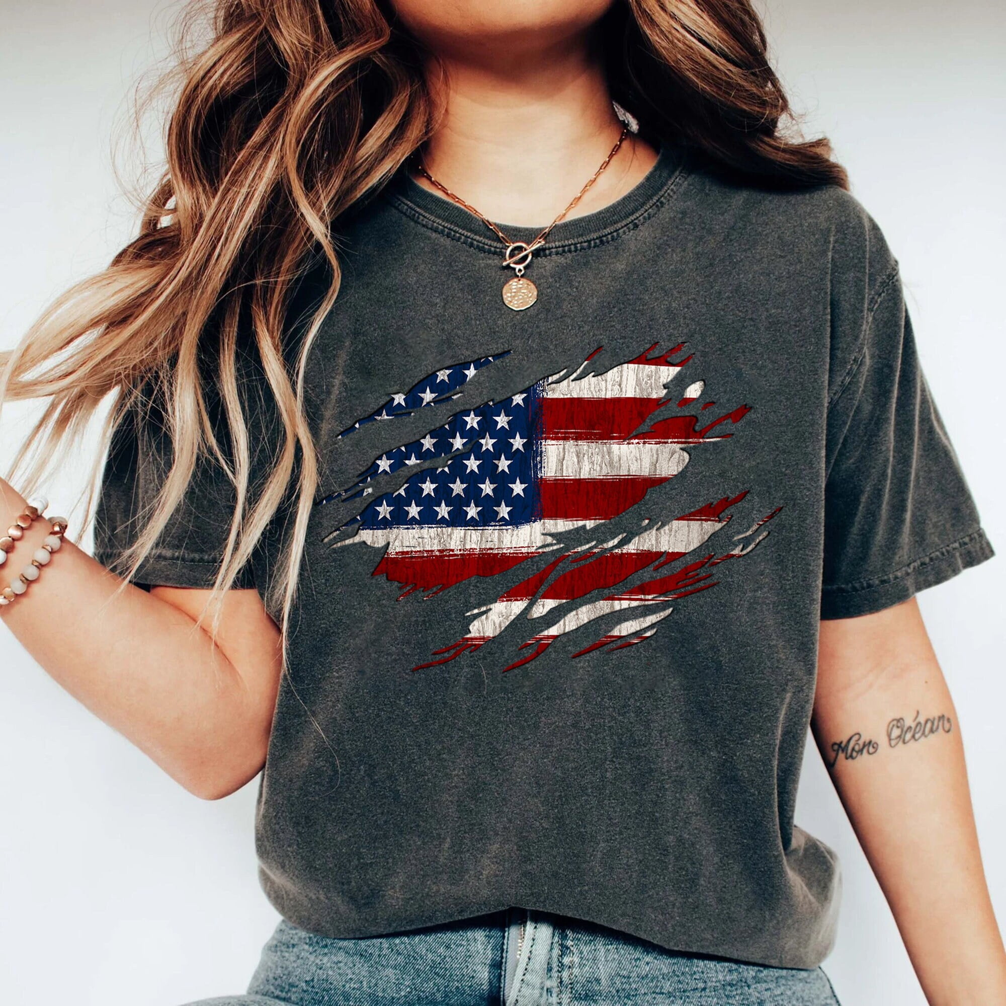 Distressed American Flag,4th Of July Family Shirt,American Flag Shirt ...