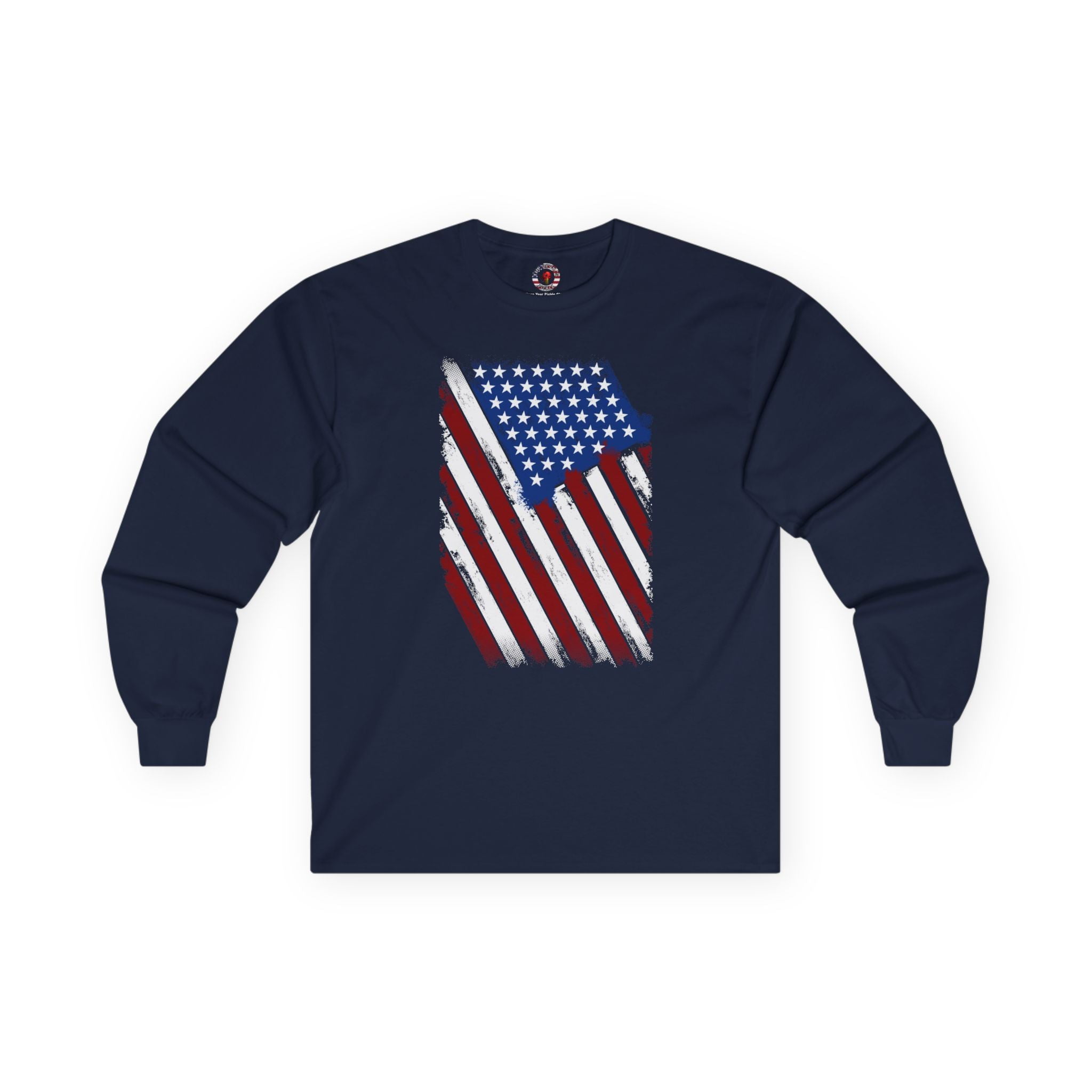 Distressed American Flag Long Sleeve Tee - Walmart.com