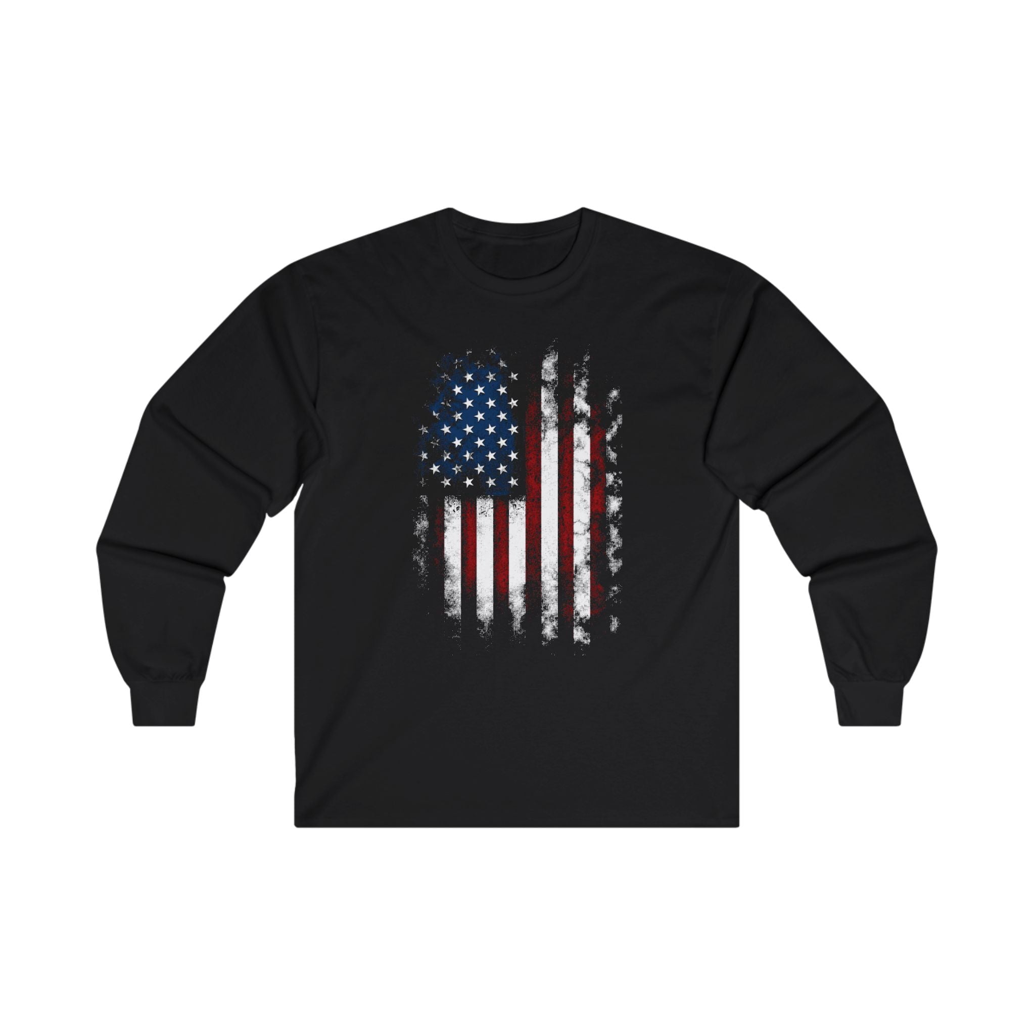 Distressed American Flag Long Sleeve Tee - Walmart.com