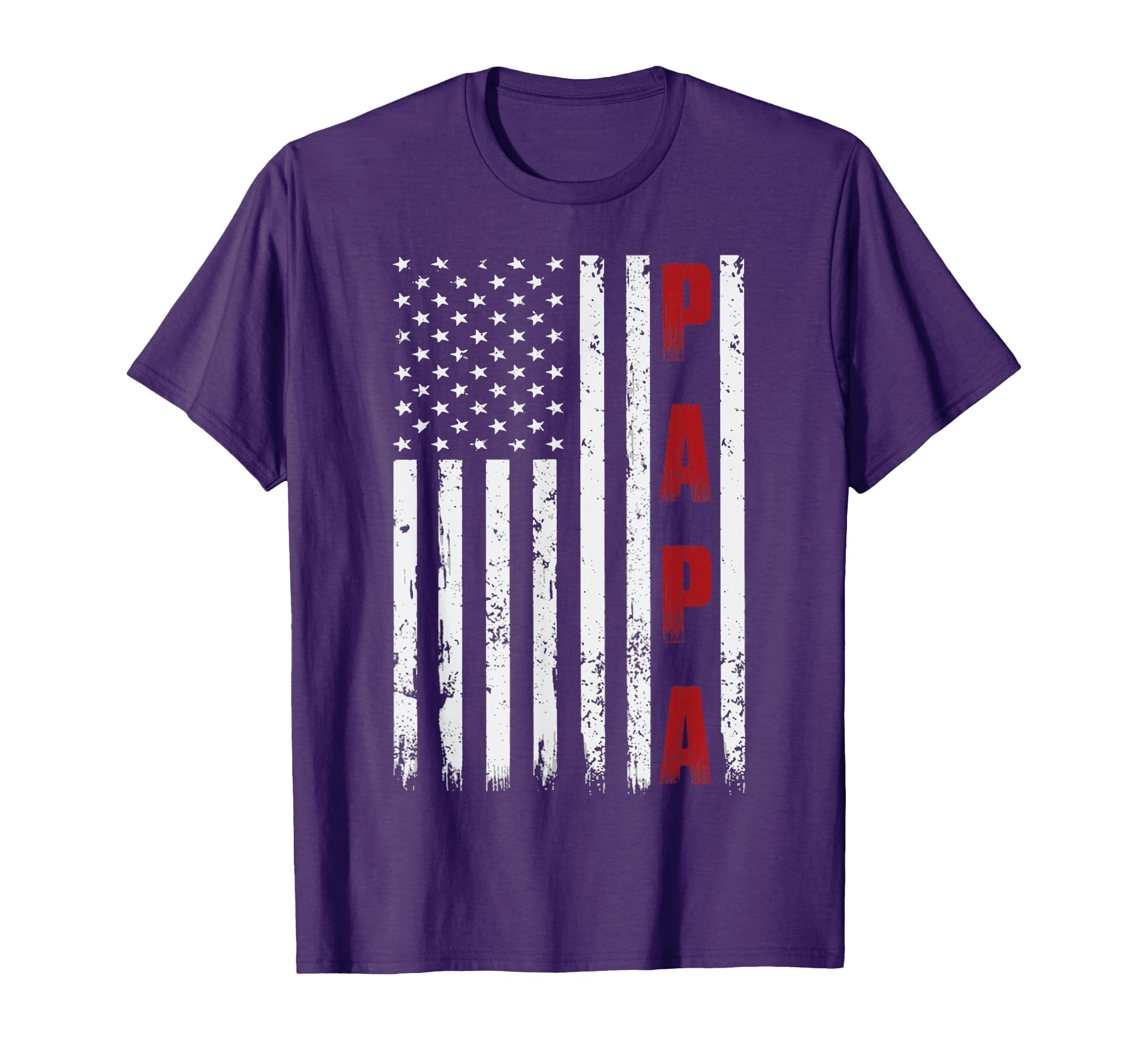 Distressed American Flag Proud Papa T-Shirt for Father's Day 2026 from ...