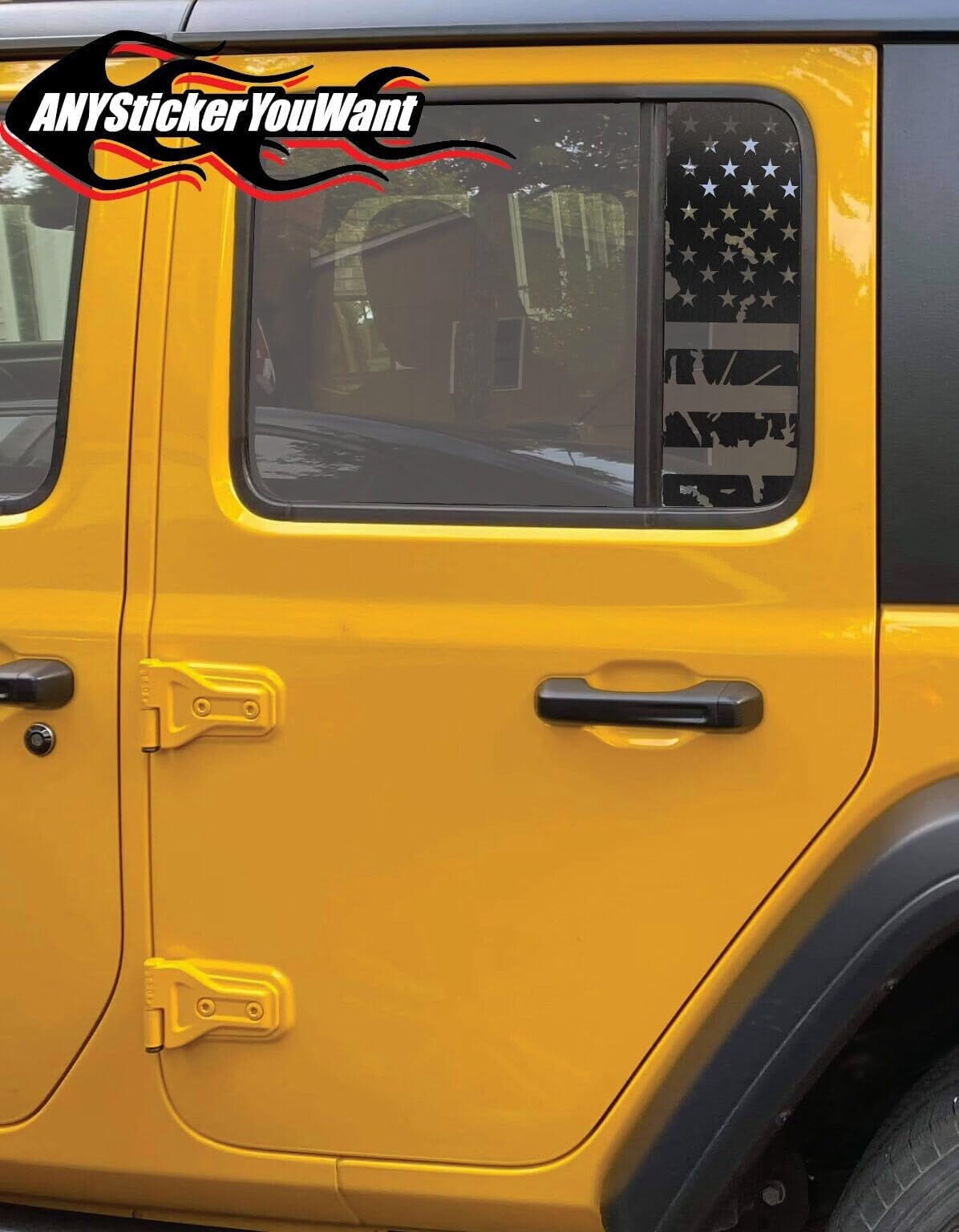 Distressed American Flag Side Window Vinyl Decal Compatible with and ...
